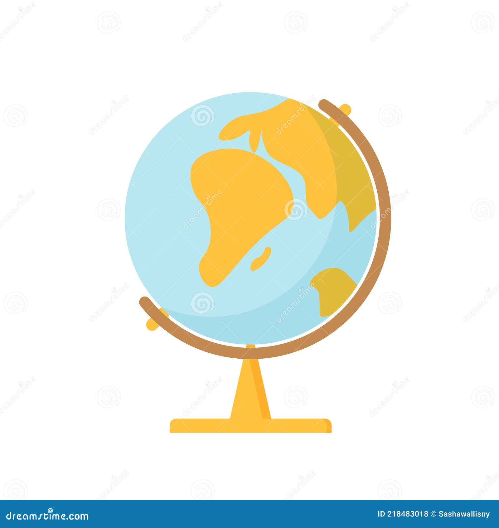 Flat Vector of Simple Illustration of Geographic World Globe for School ...