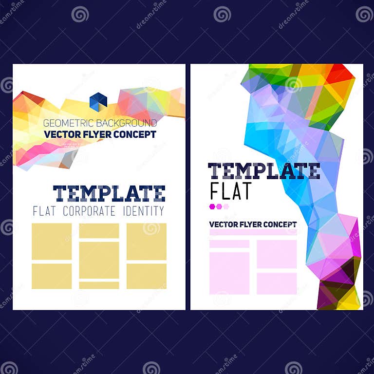 Flat Vector Template Design Stock Vector - Illustration of background ...