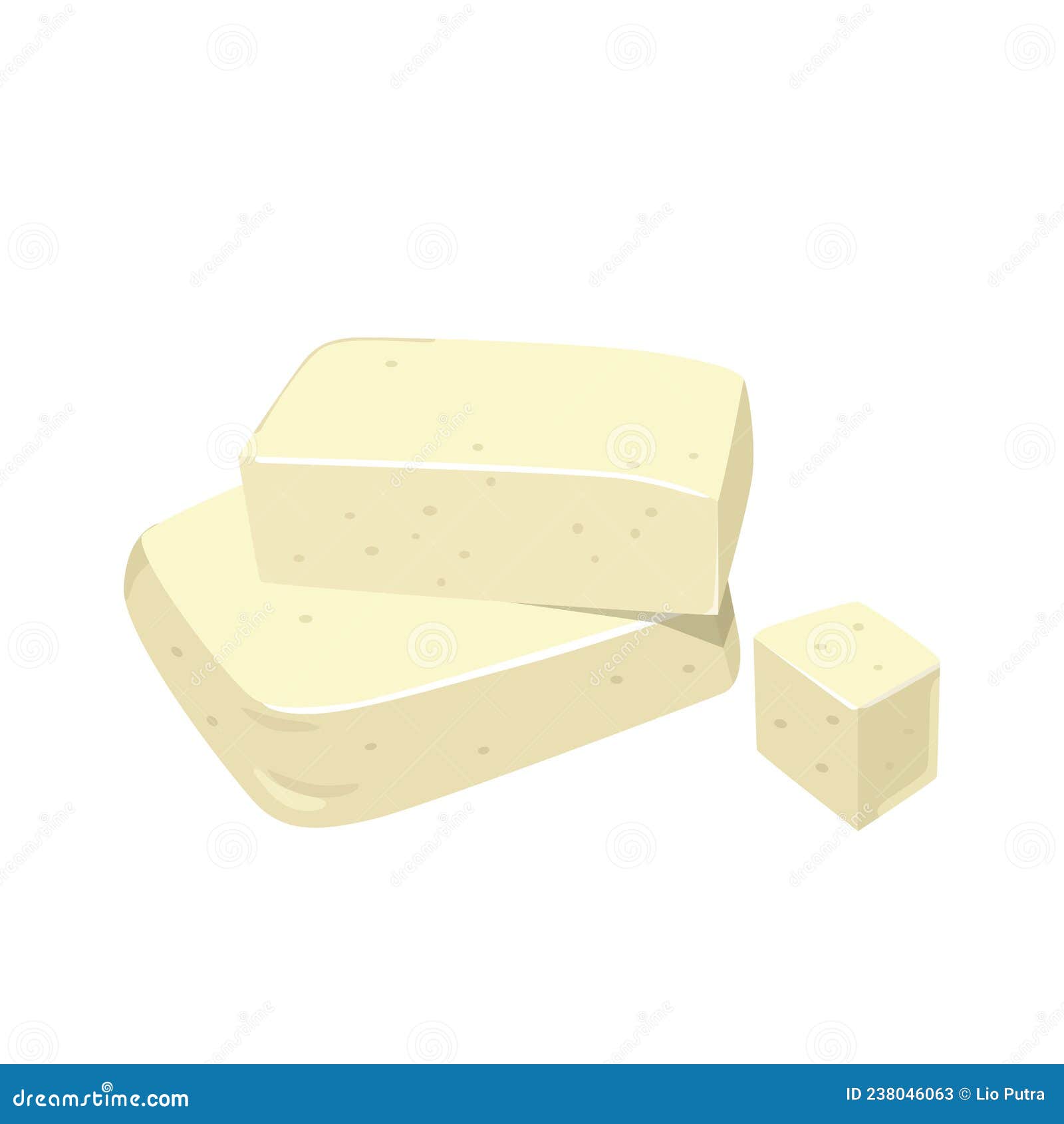 Flat Vector of Tofu or Bean Curd Isolated on White Stock Vector ...