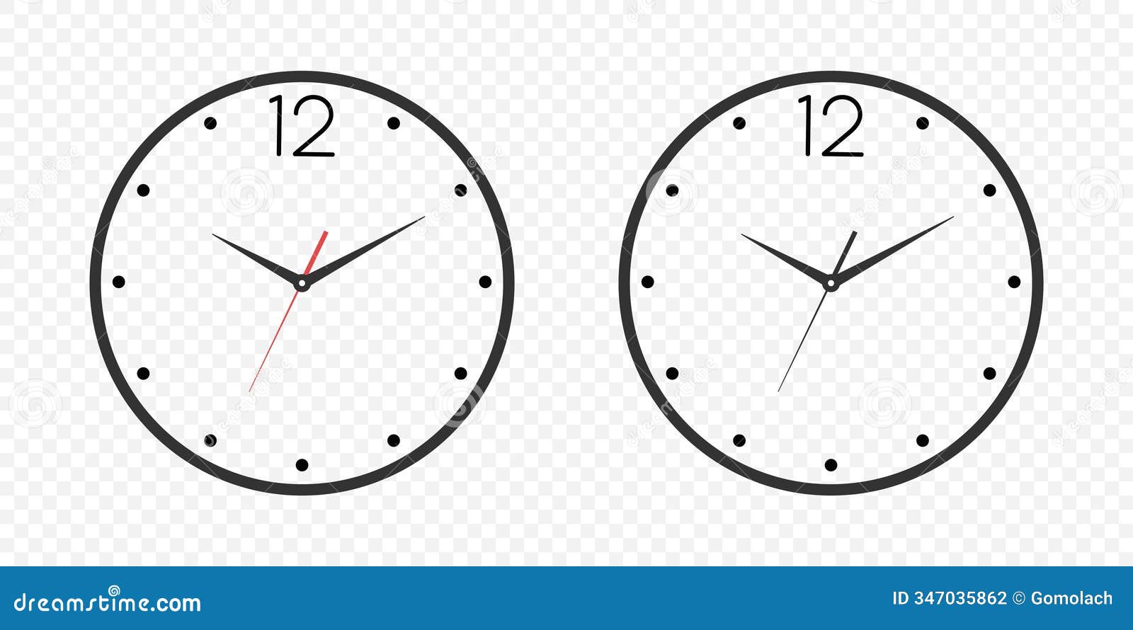 Flat Vector Wall Office Clock Face Set. Clock Dial and Clock Hands ...