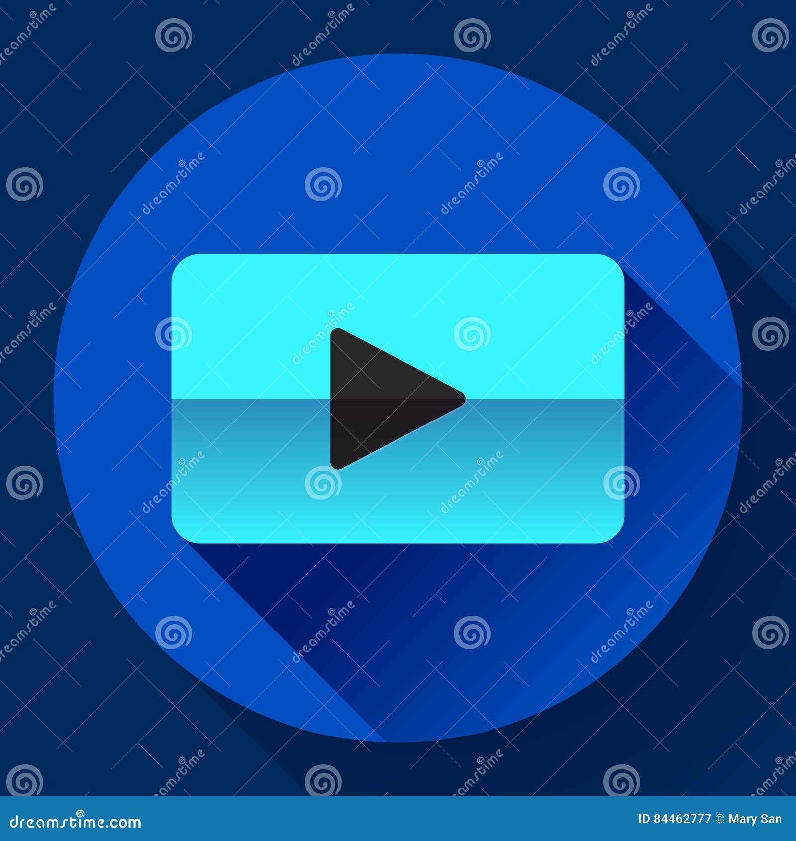 Flat Video Play Player Icon Botton Stock Vector - Illustration of music ...
