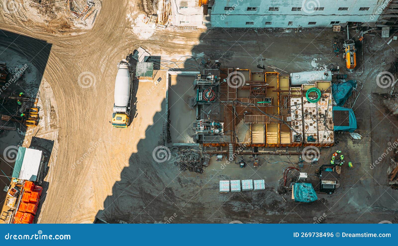 Flat View Construction and Development of M Stock Photo - Image of ...