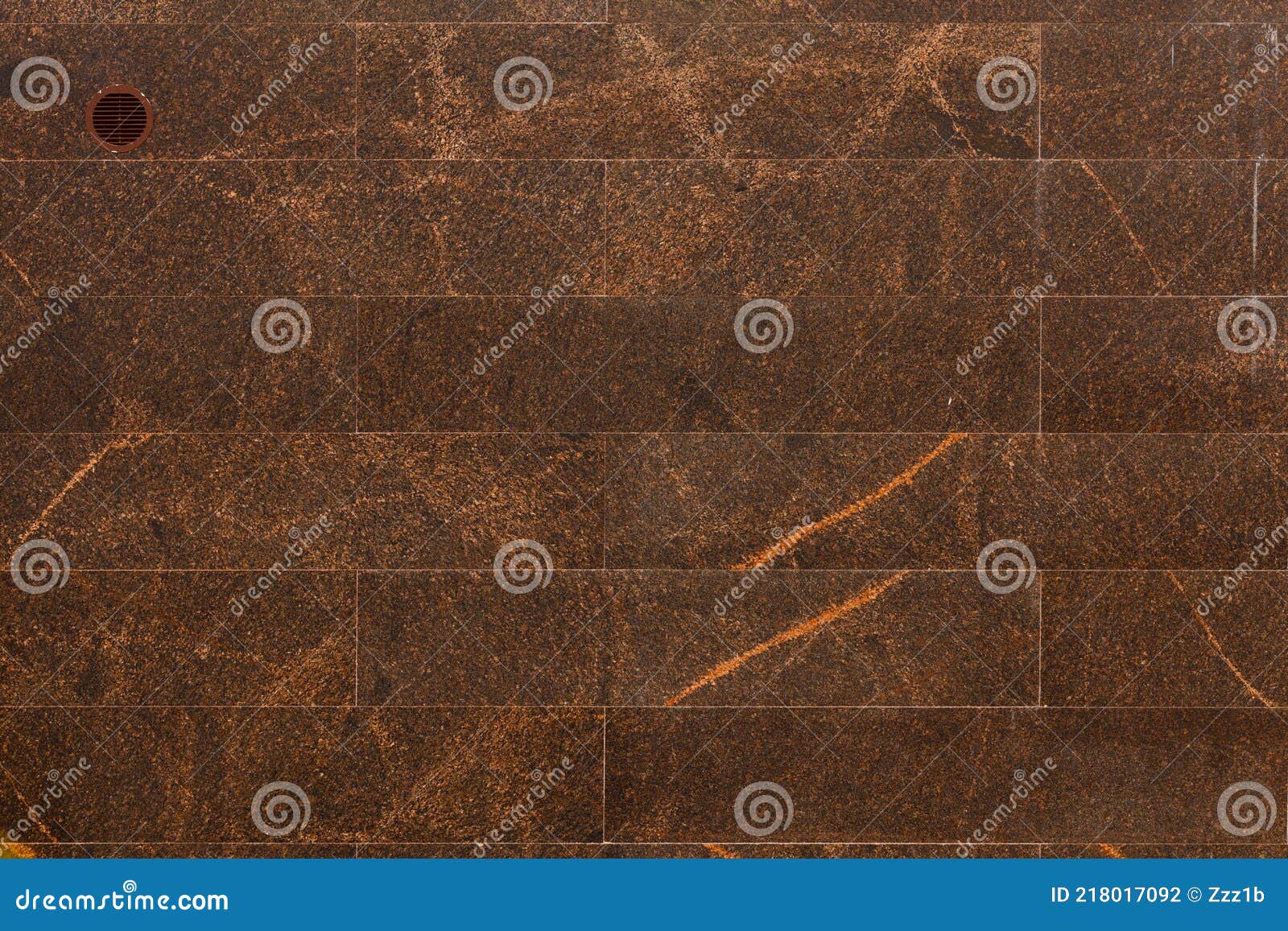Flat Wall Covered with Rectangular Natural Tan Brown Granite Tiles ...
