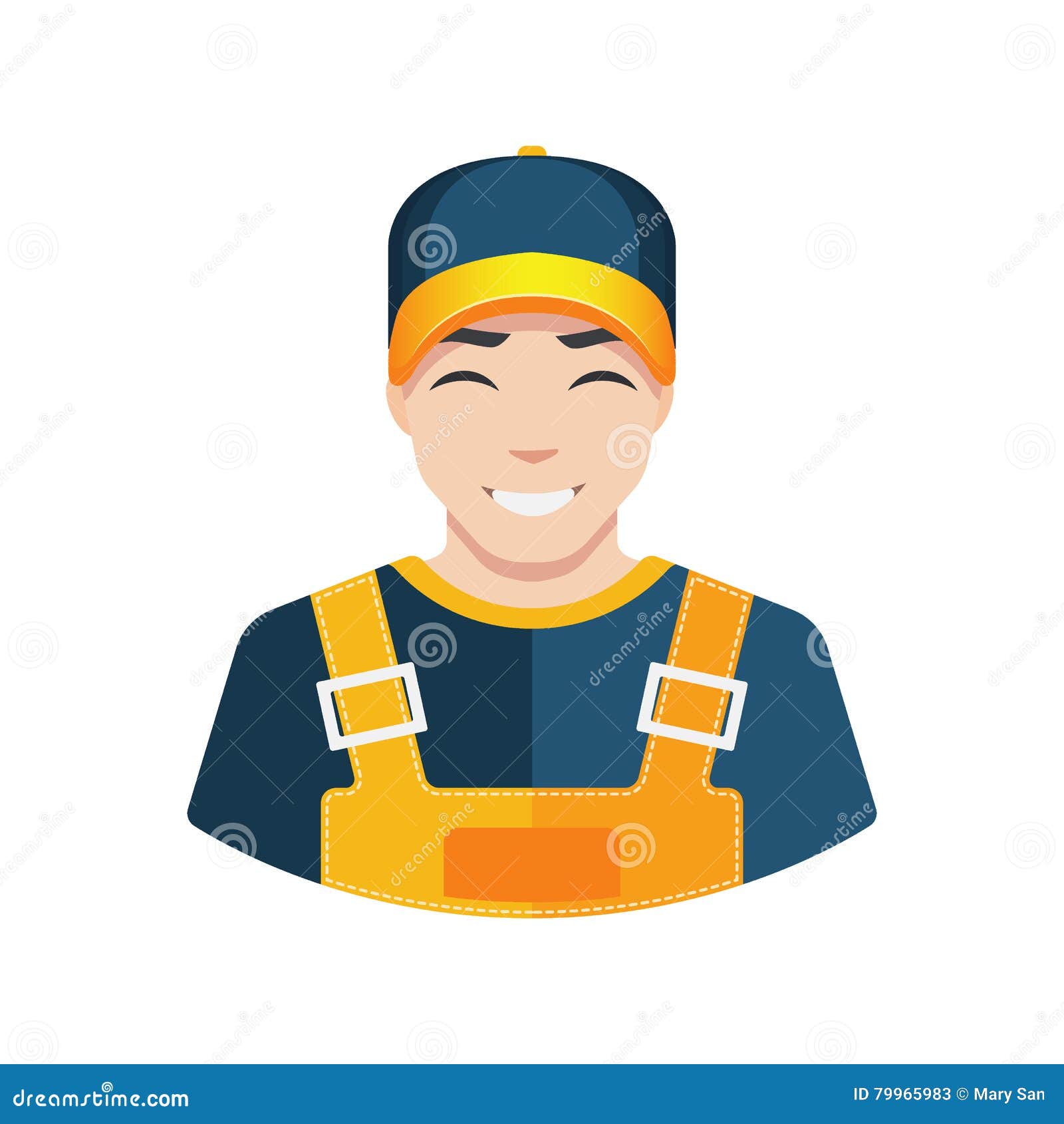 Flat Warehouse and Delivery or Building Worker Icon Vector Avatar Stock ...