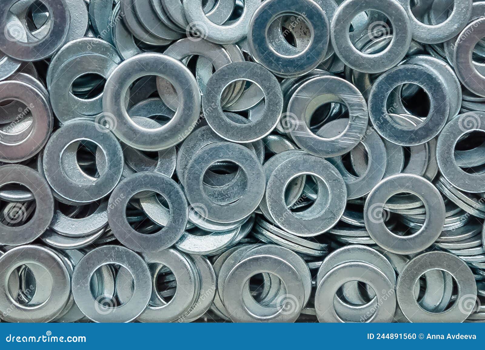 Flat Washers Under the Nut, Pattern. Background of Round Fasteners for ...