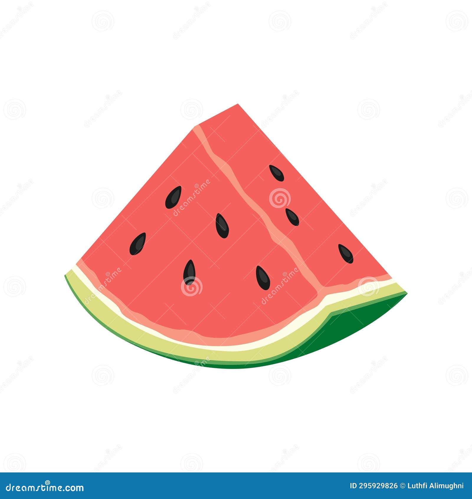 Flat Watermelon Slice Illustration Vector Stock Vector - Illustration ...