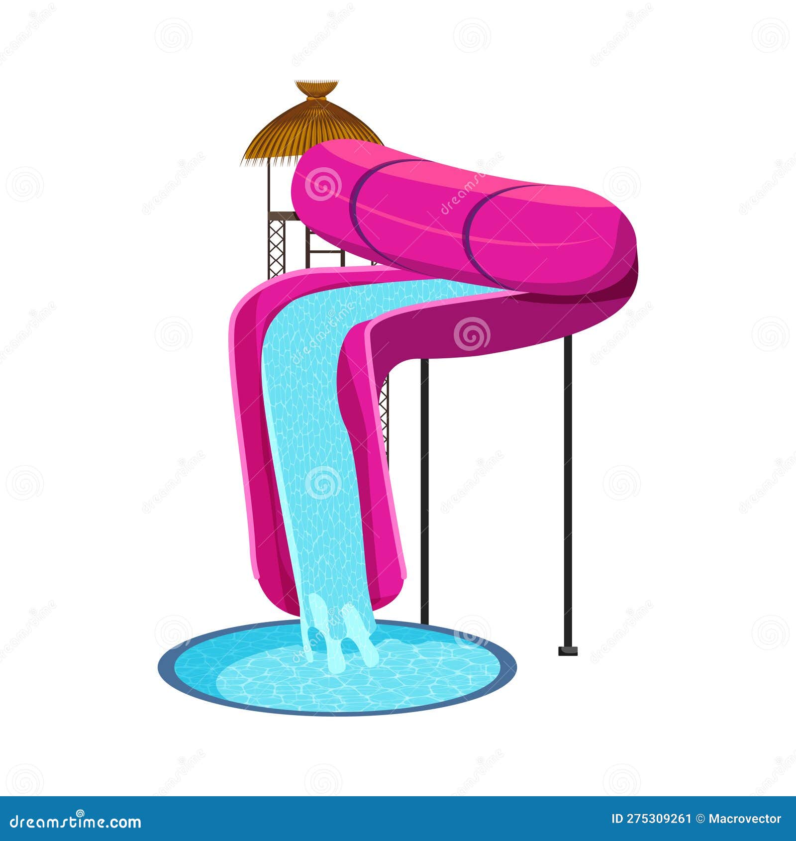 Flat Waterpark Slides Cartoon Vector | CartoonDealer.com #275802063
