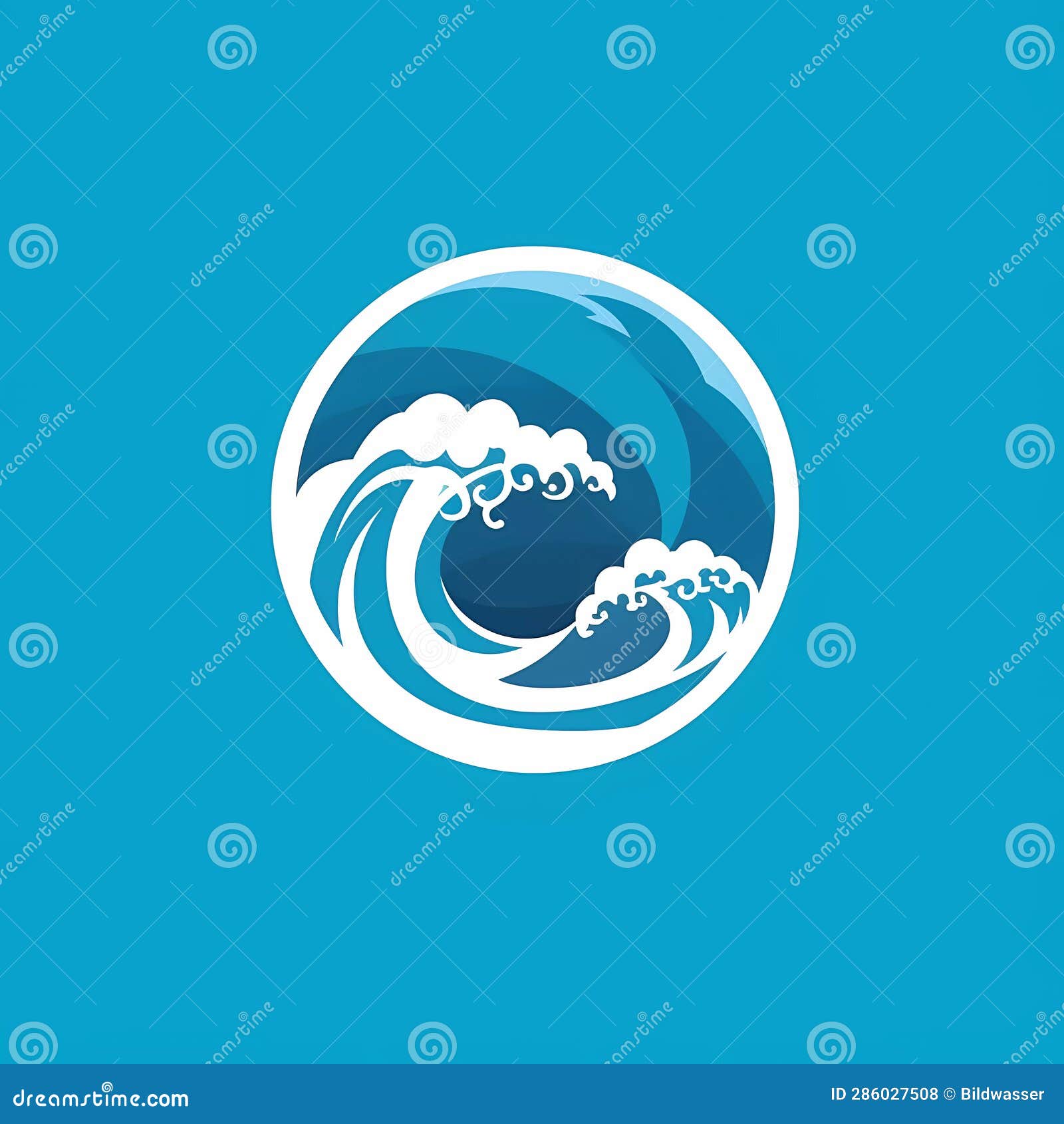 Flat Wave Logo Design. Generative Ai Concept Stock Illustration ...