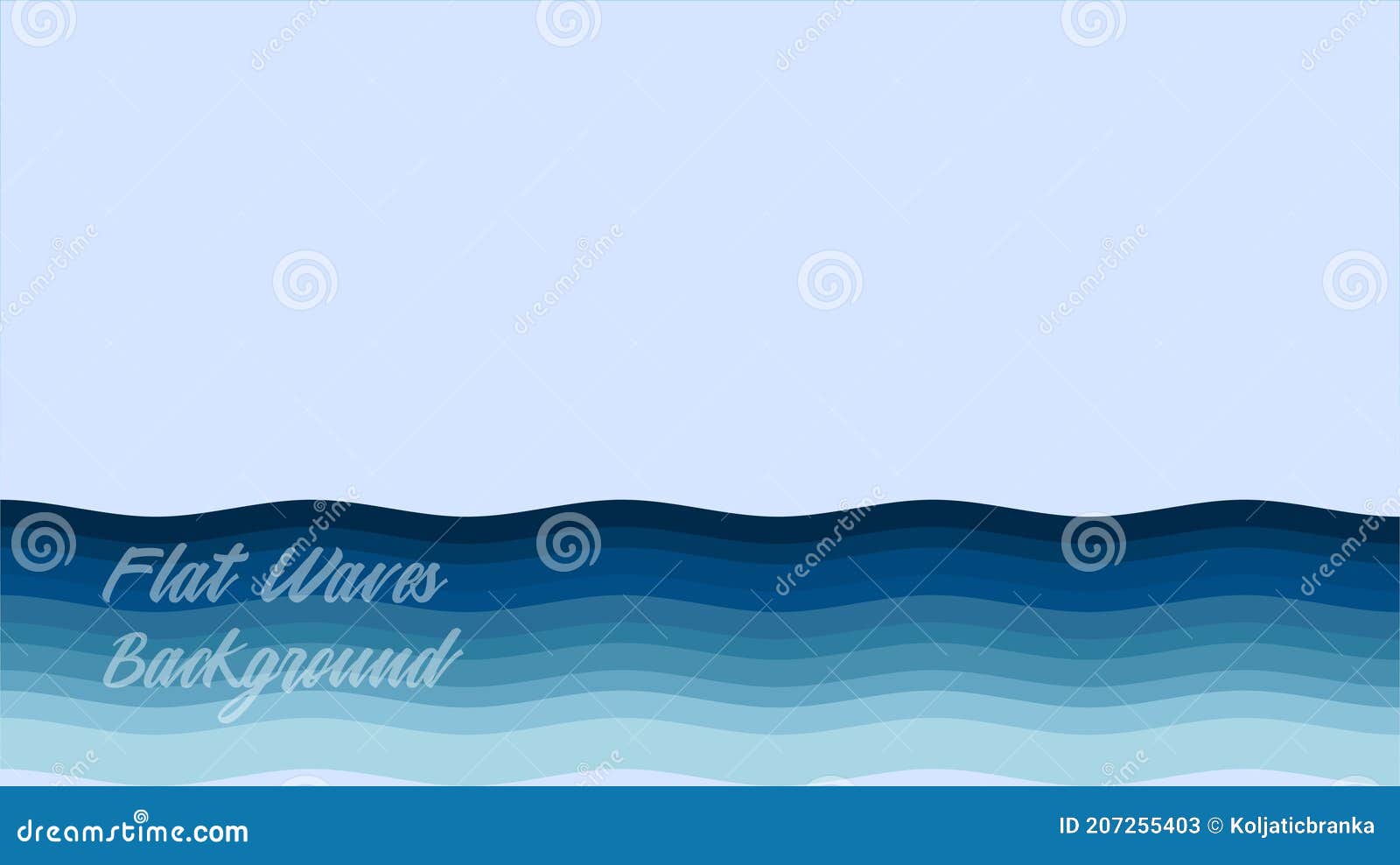 Flat Waves Bacground stock vector. Illustration of pattern - 207255403