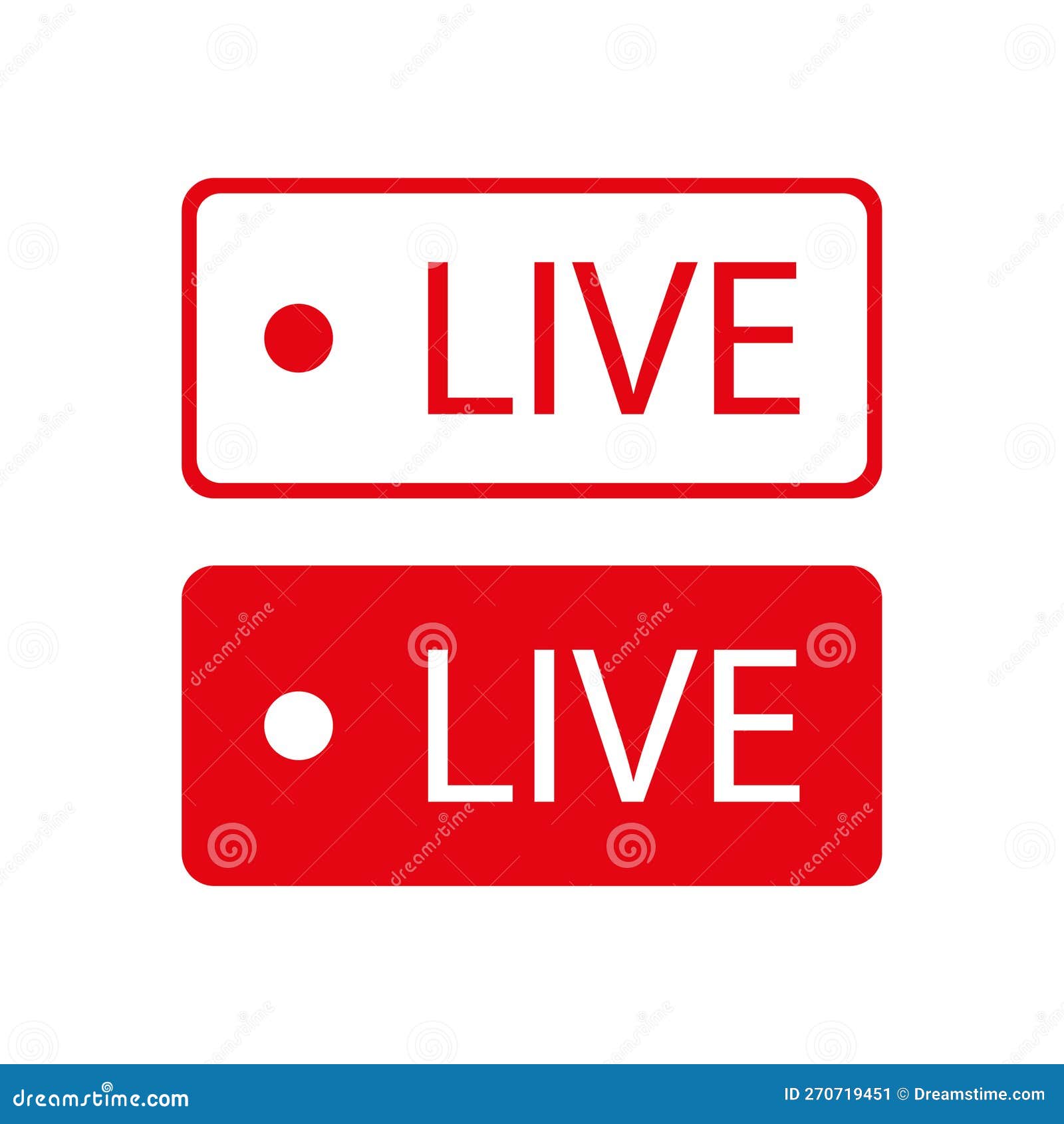 Flat Web Banner with Red Live Sign. Vector Illustration Stock Vector ...