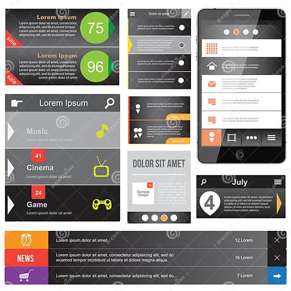 Flat Web Design stock vector. Illustration of concept - 32264048