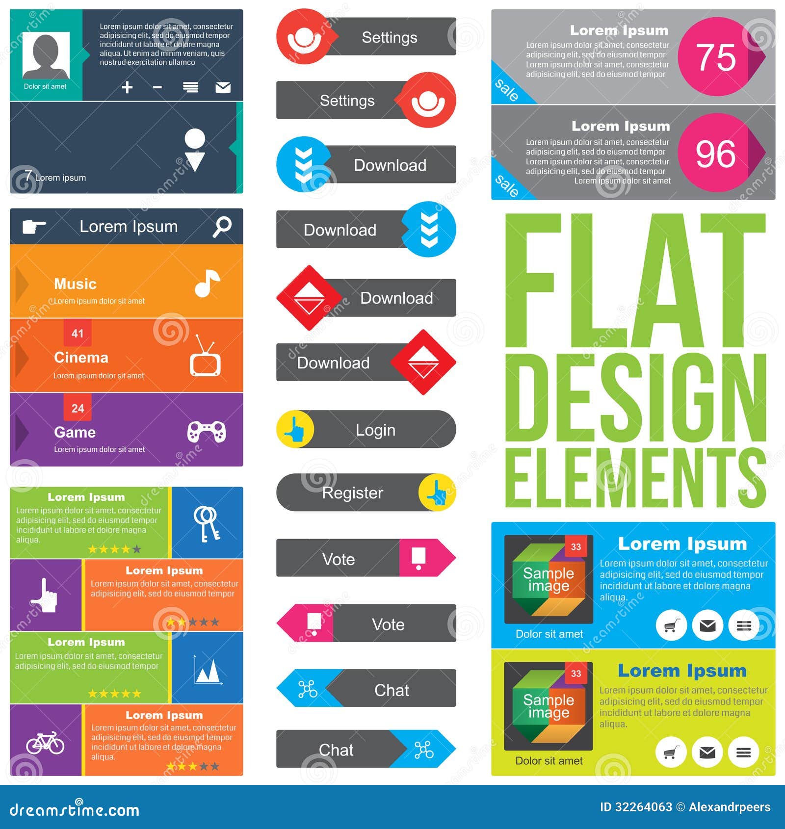 Flat Web Design elements stock vector. Illustration of internet - 32264063 Flat Web Design elements stock vector. Illustration of internet - 32264063