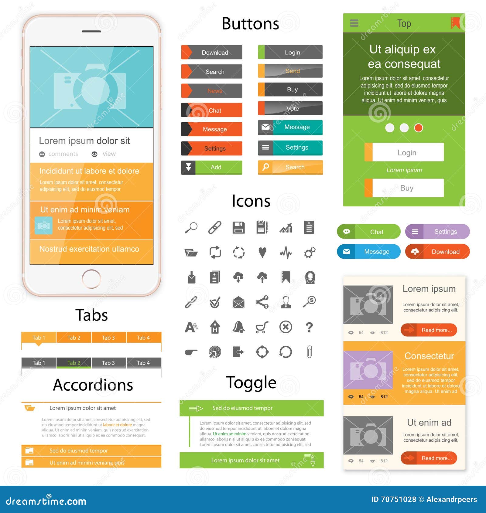 Flat Web design stock vector. Illustration of computer - 70751028