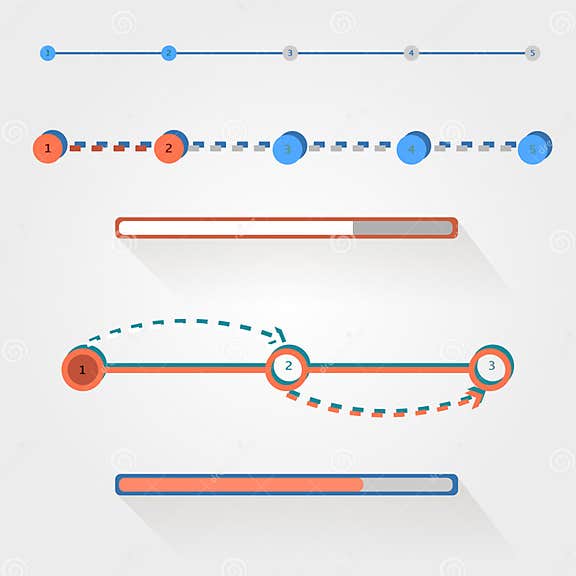 Flat Web Design Progress Bars Set. Vector Illustration Stock Vector ...