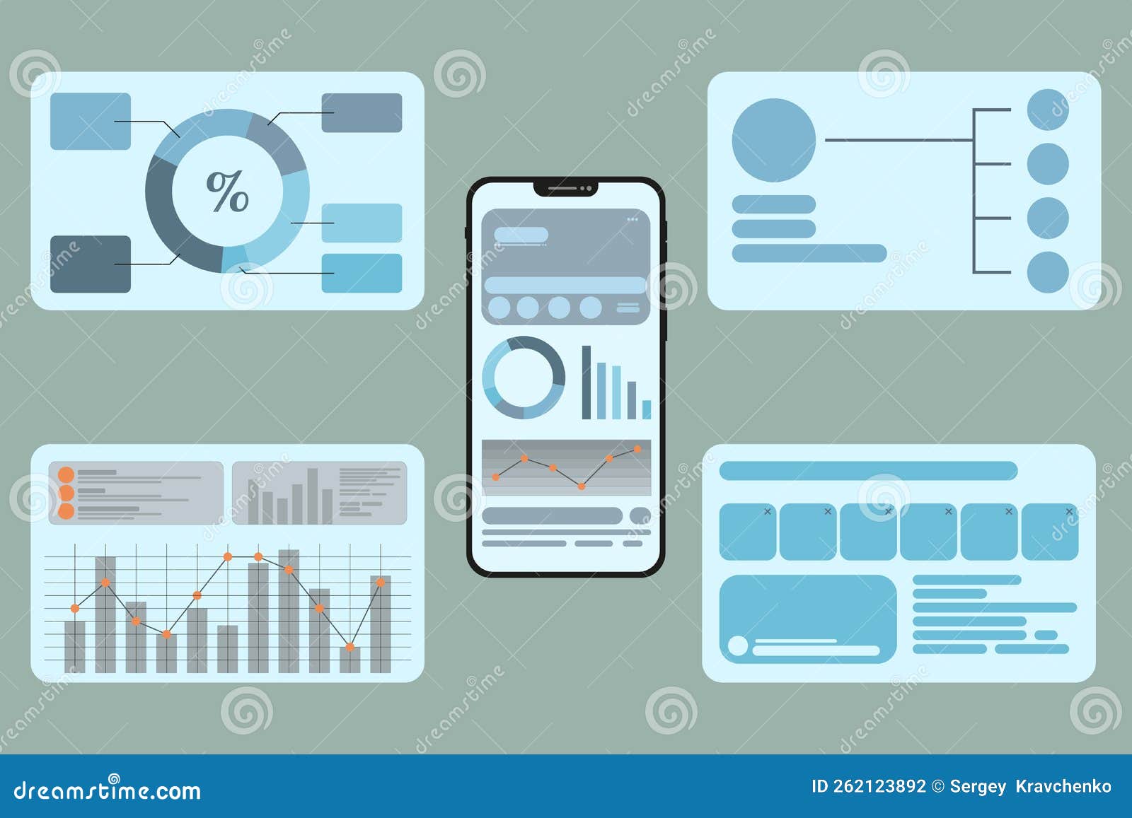 Flat Web Elements. Simply Set of Infographics Components. Vector Stock ...