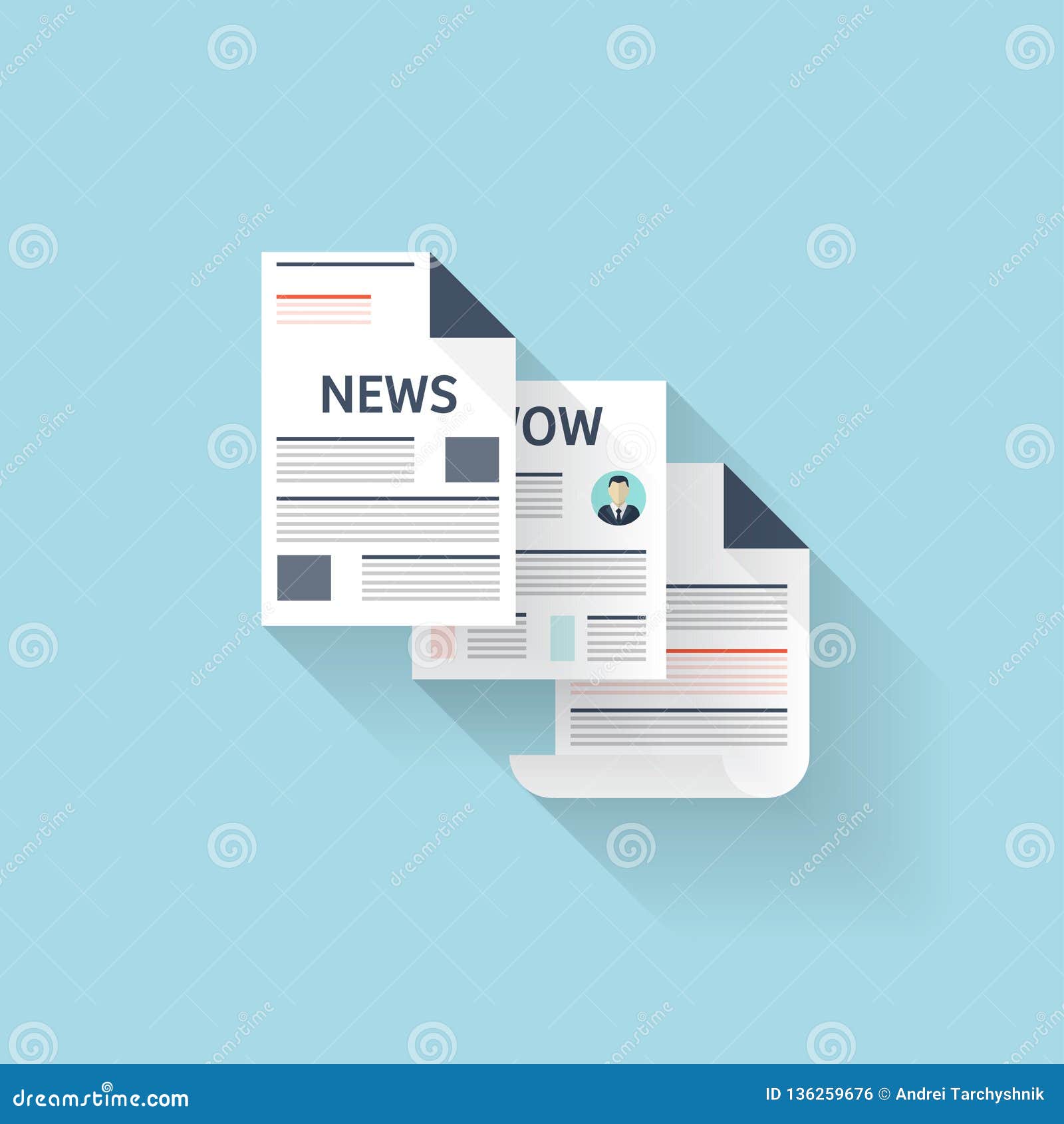 Flat Web Icon. Newspaper Vector. Stock Vector - Illustration of data ...