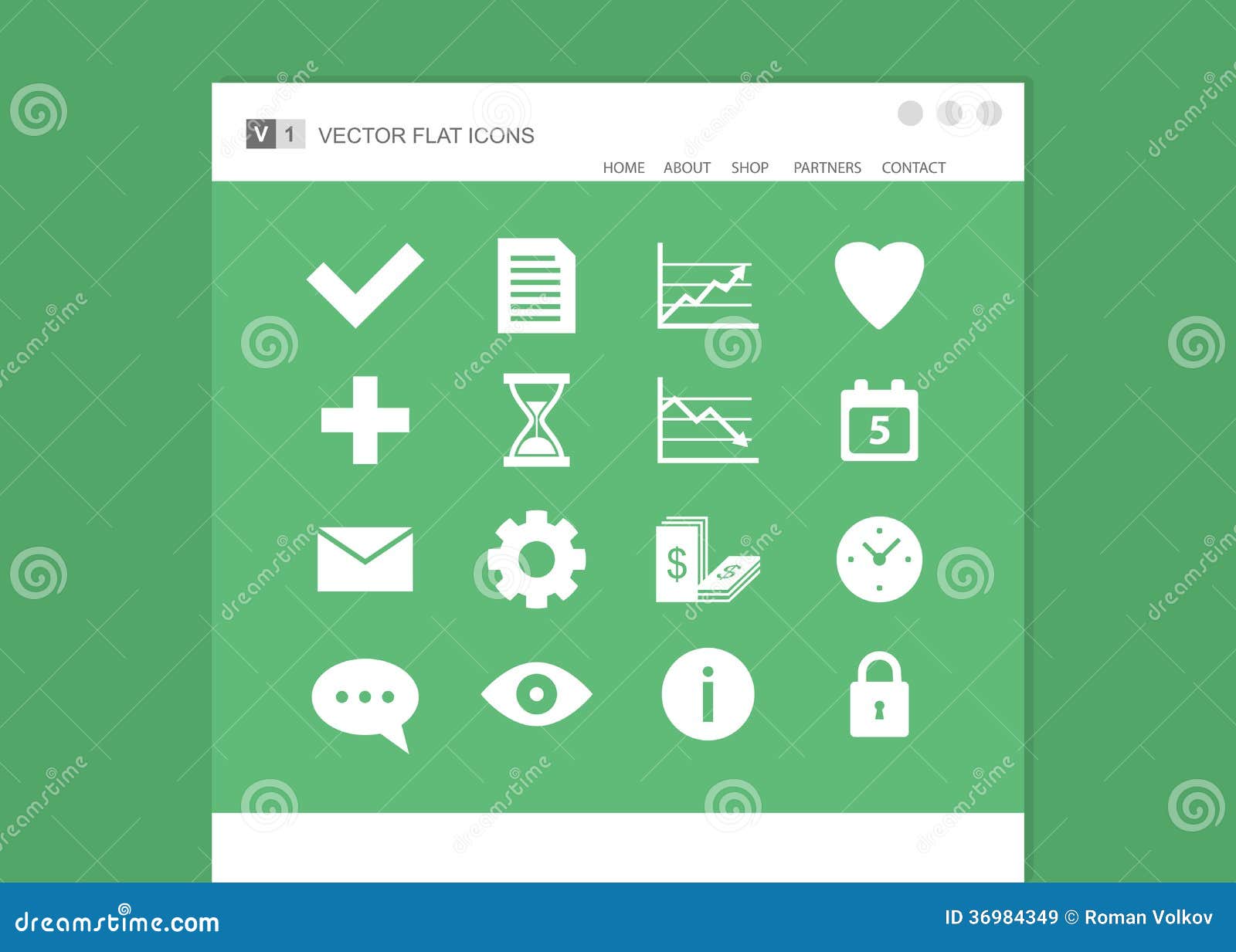 Flat Web Icons stock vector. Illustration of collection - 36984349