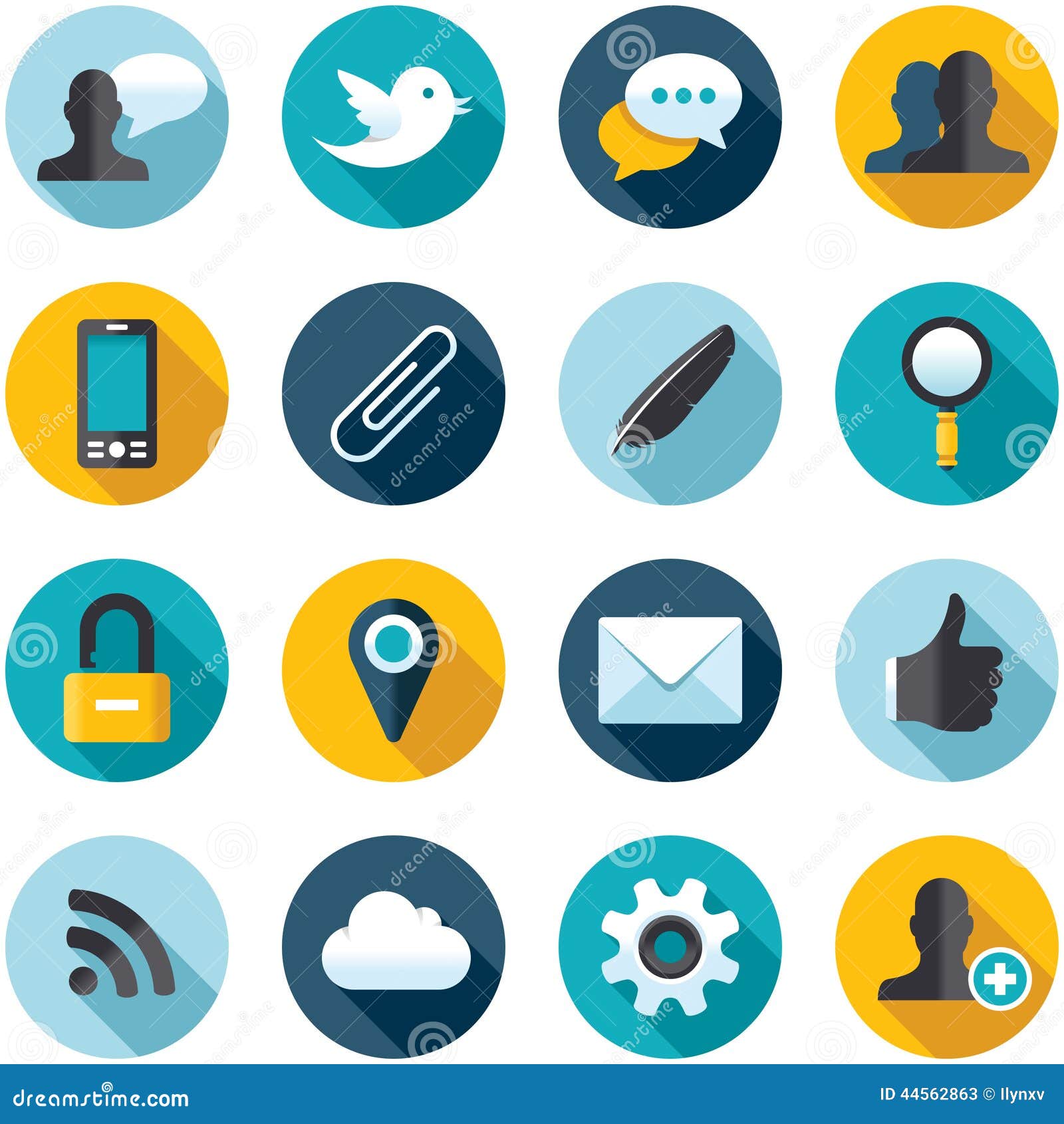 Flat web icons stock vector. Illustration of feather - 44562863