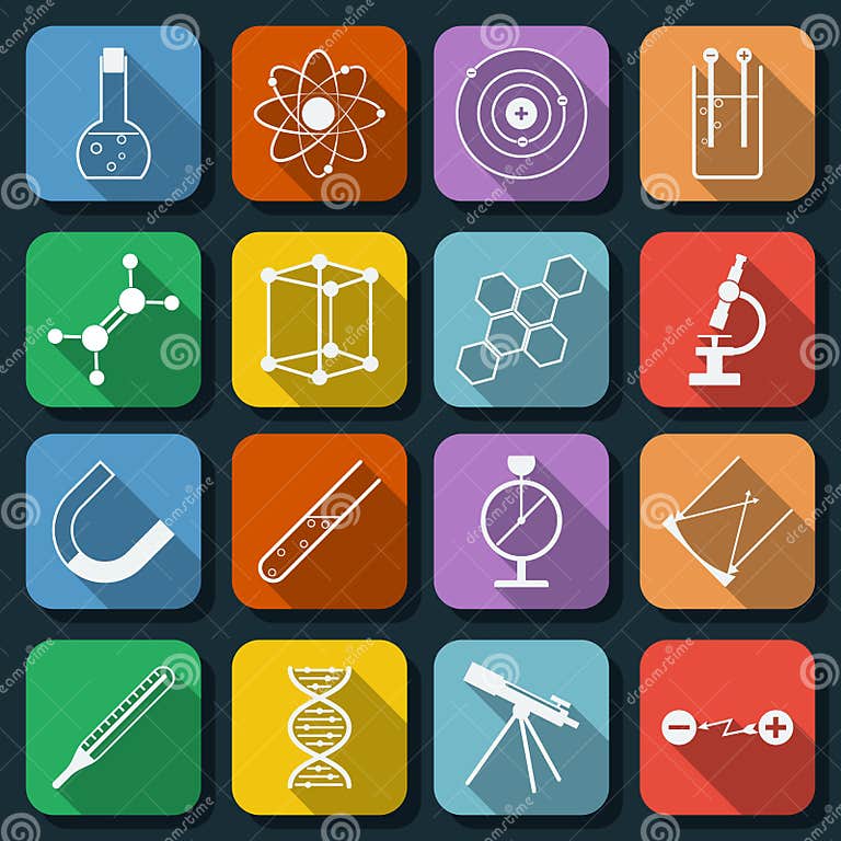 Science Web Icons Vector Set Stock Vector - Illustration of button ...