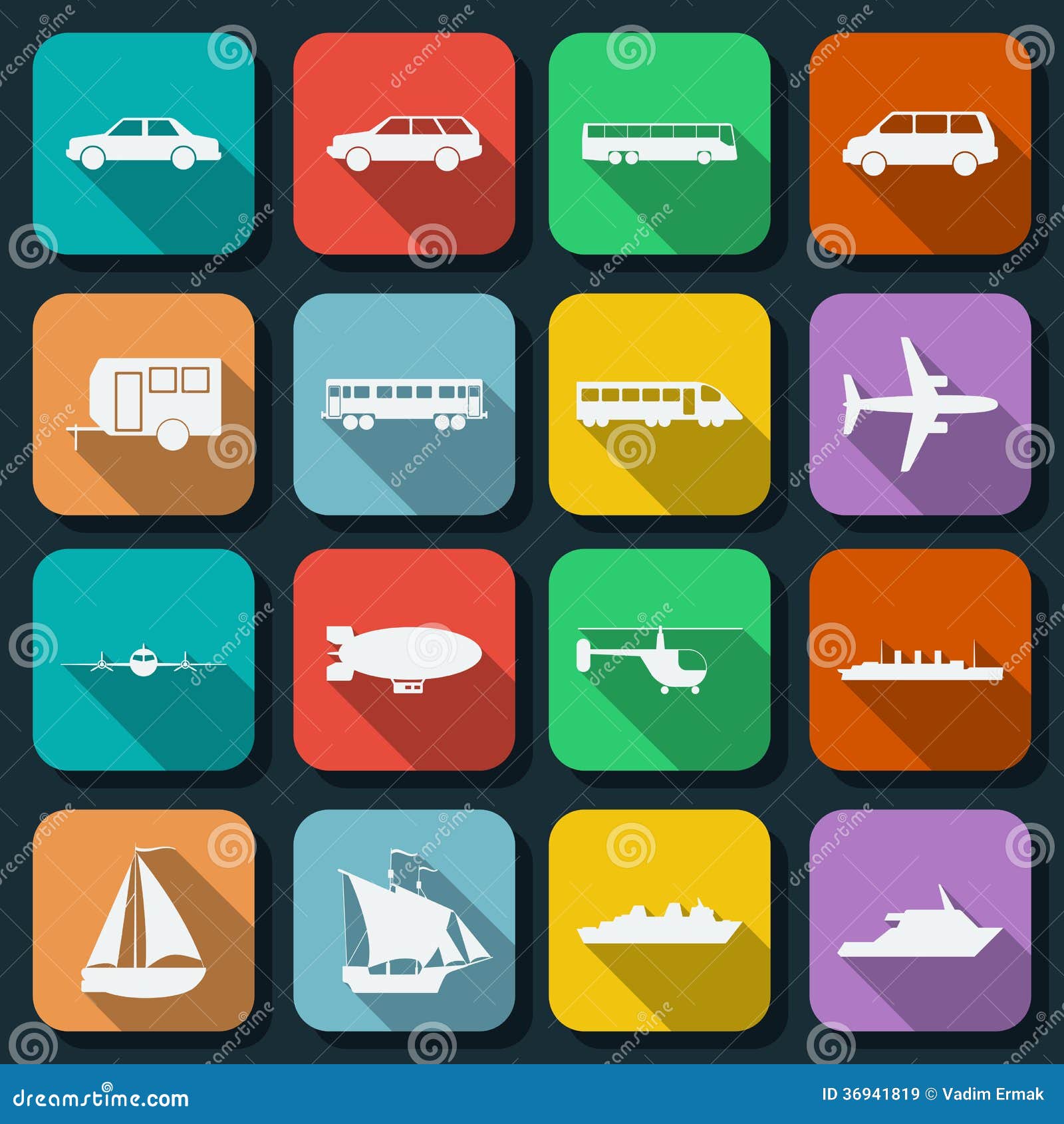 Transportation Web Icons Vector Set Stock Vector - Illustration of ...