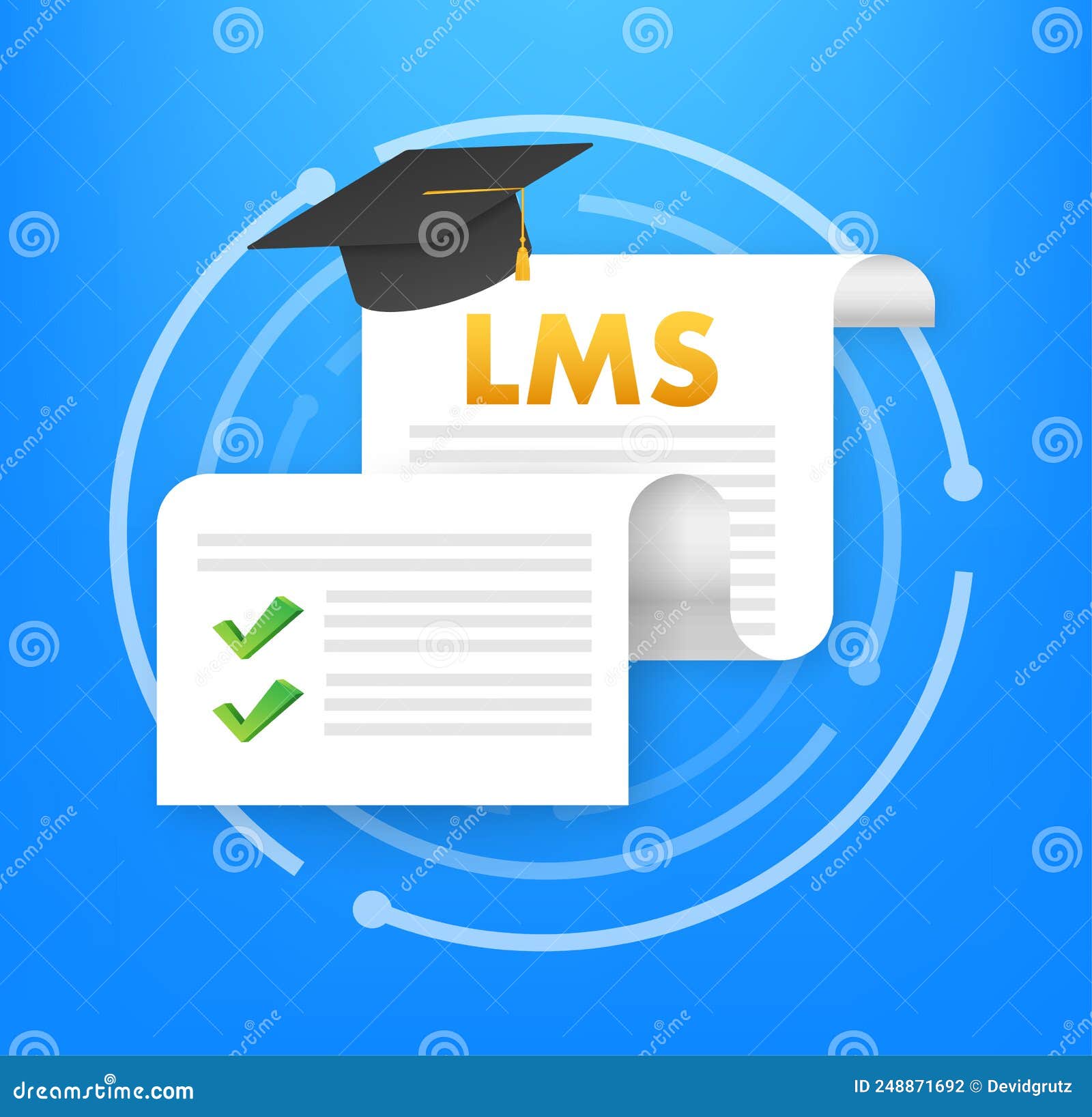 Flat Web Template with Lms for Concept Design. Concept of Learning ...