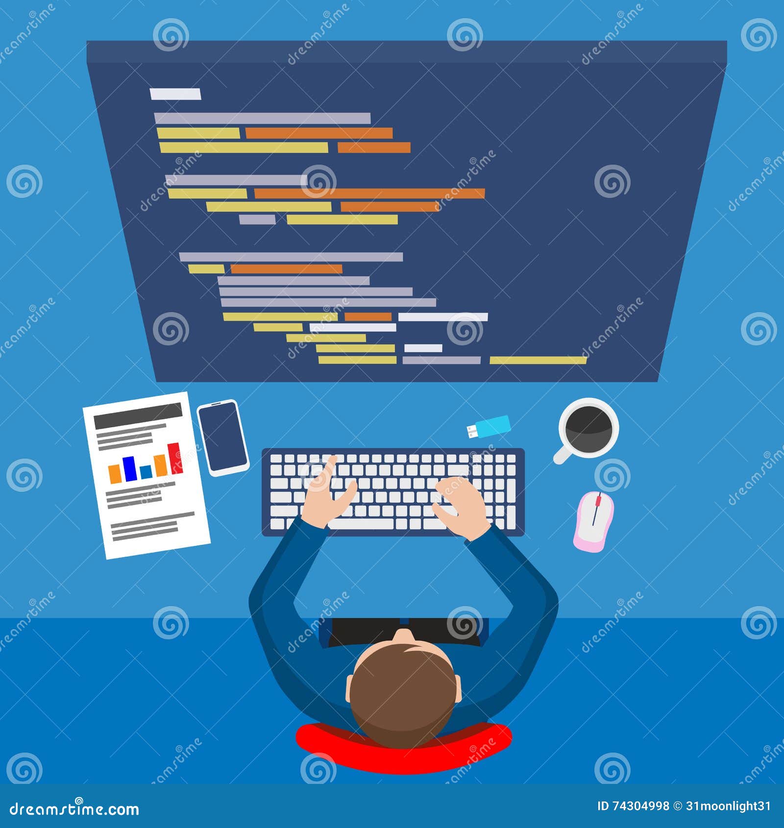 Flat Website Development Process Stock Vector - Illustration of ...