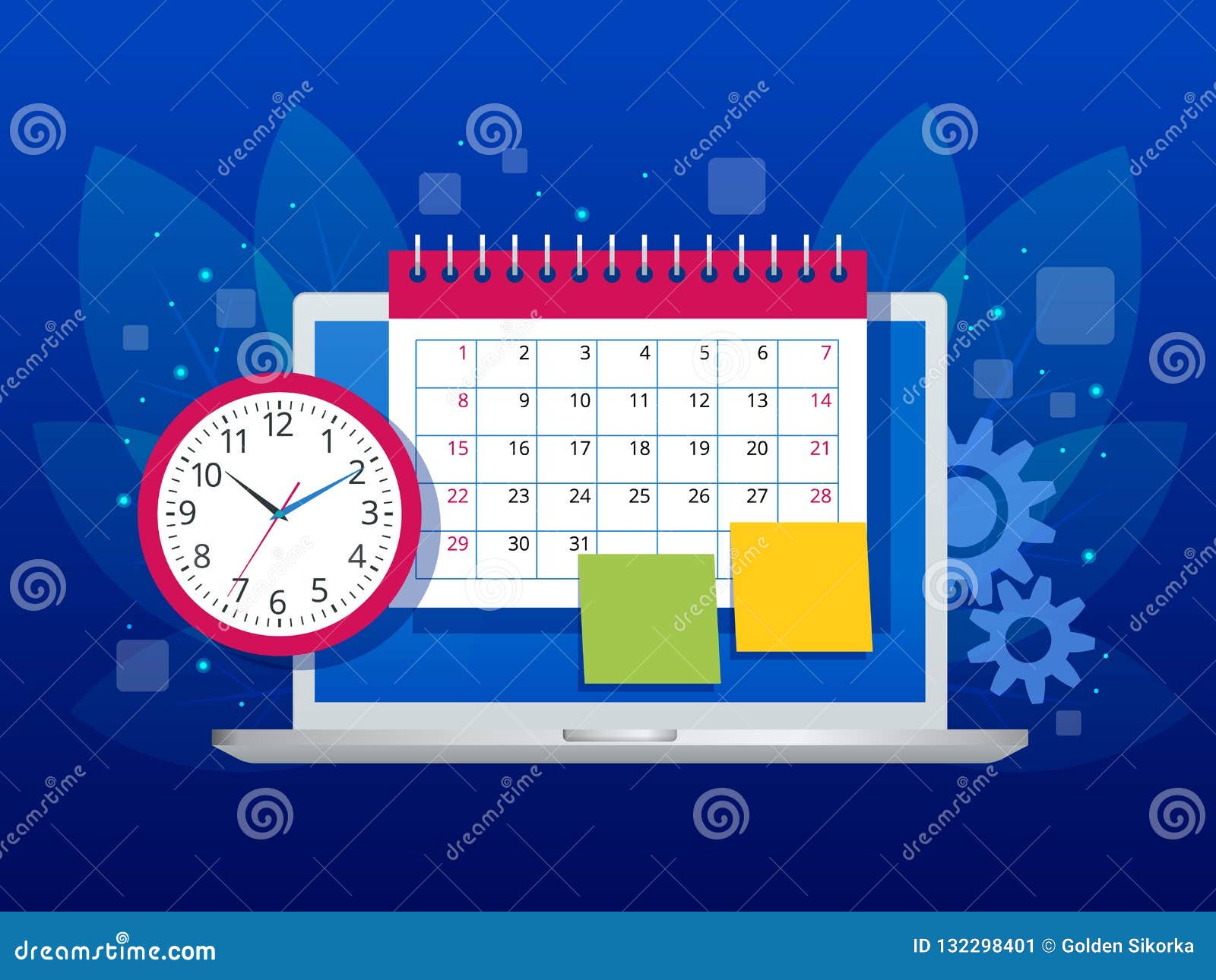 Flat Weekly Schedule and Calendar Planner Organization Management ... Flat Weekly Schedule and Calendar Planner Organization Management ...
