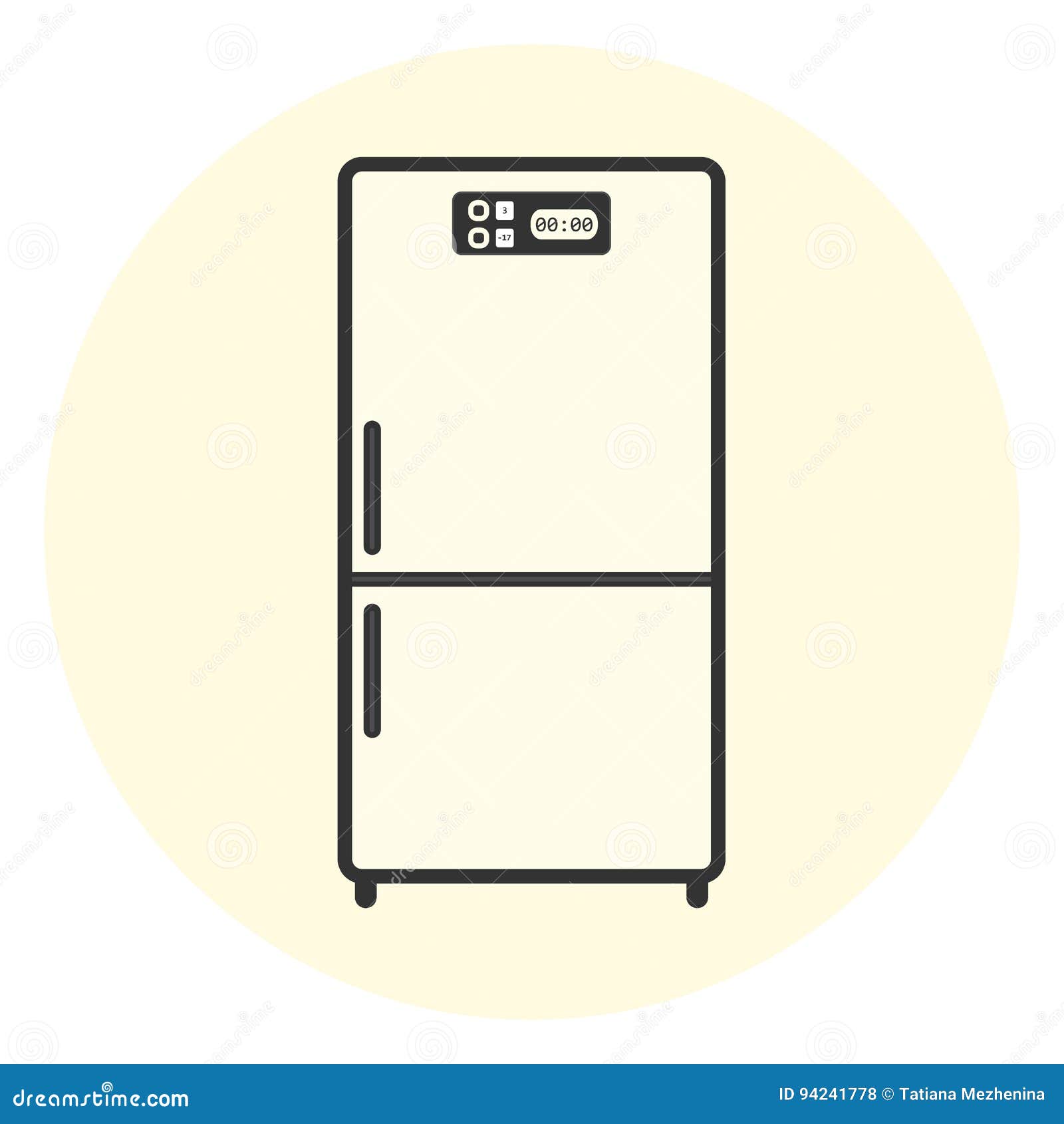 Flat White Refrigerator Icon, Appliance Symbol Stock Illustration ...