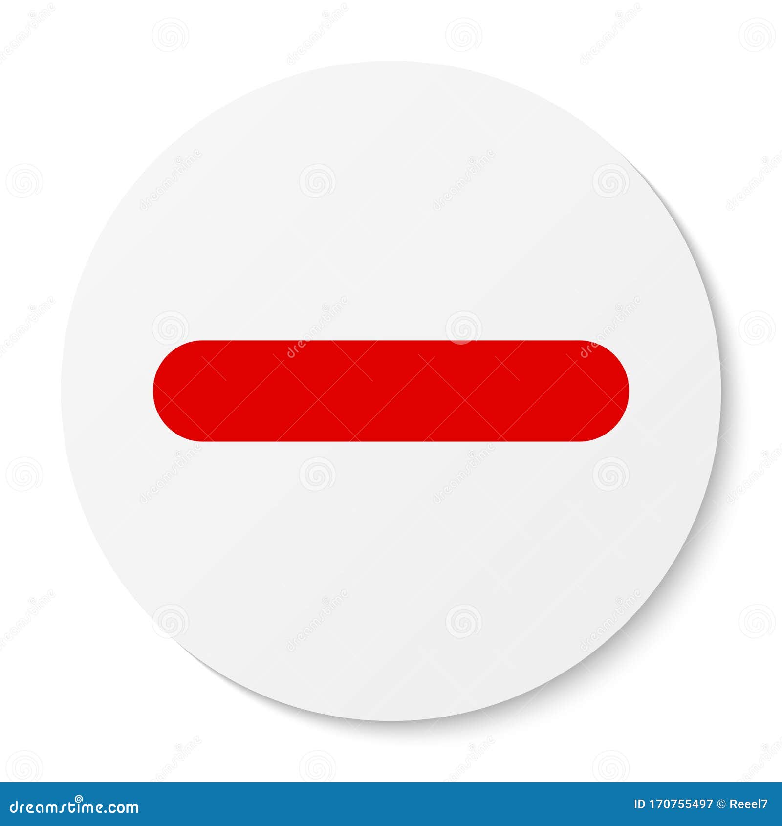 Flat White Round Sticker Minus Sign Icon, Button. Negative Symbol ...