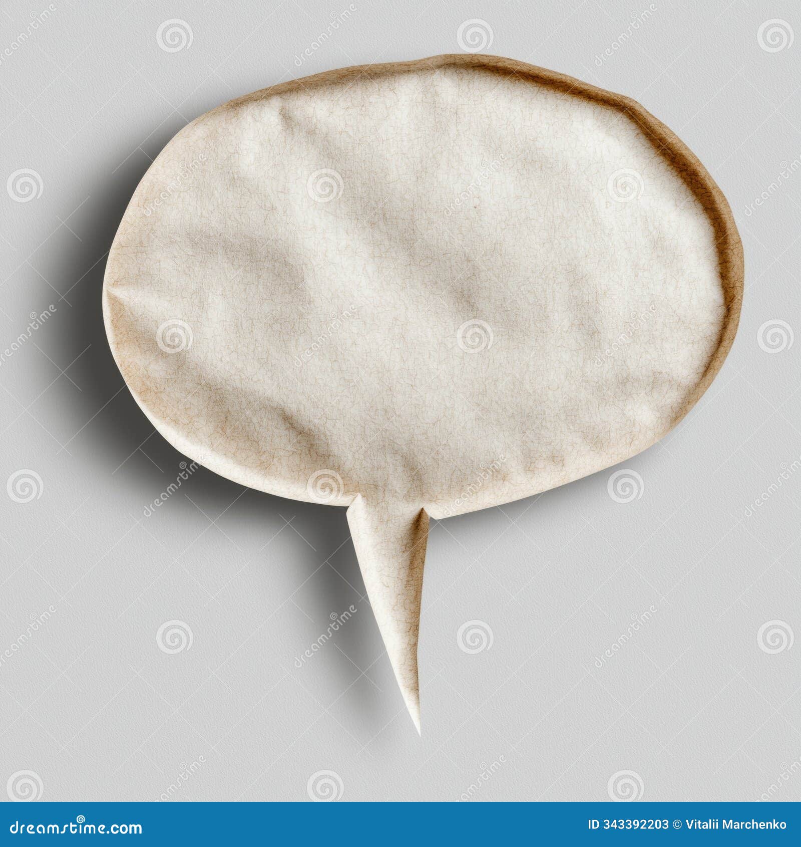 Flat White Speech Bubble with Rounded Edges on Textured Background for ...