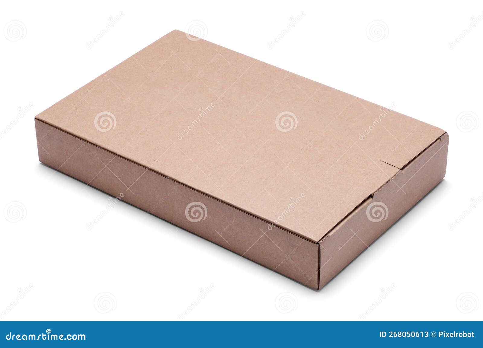 Flat Wide Rectangle Cardboard Box Stock Image - Image of package ...