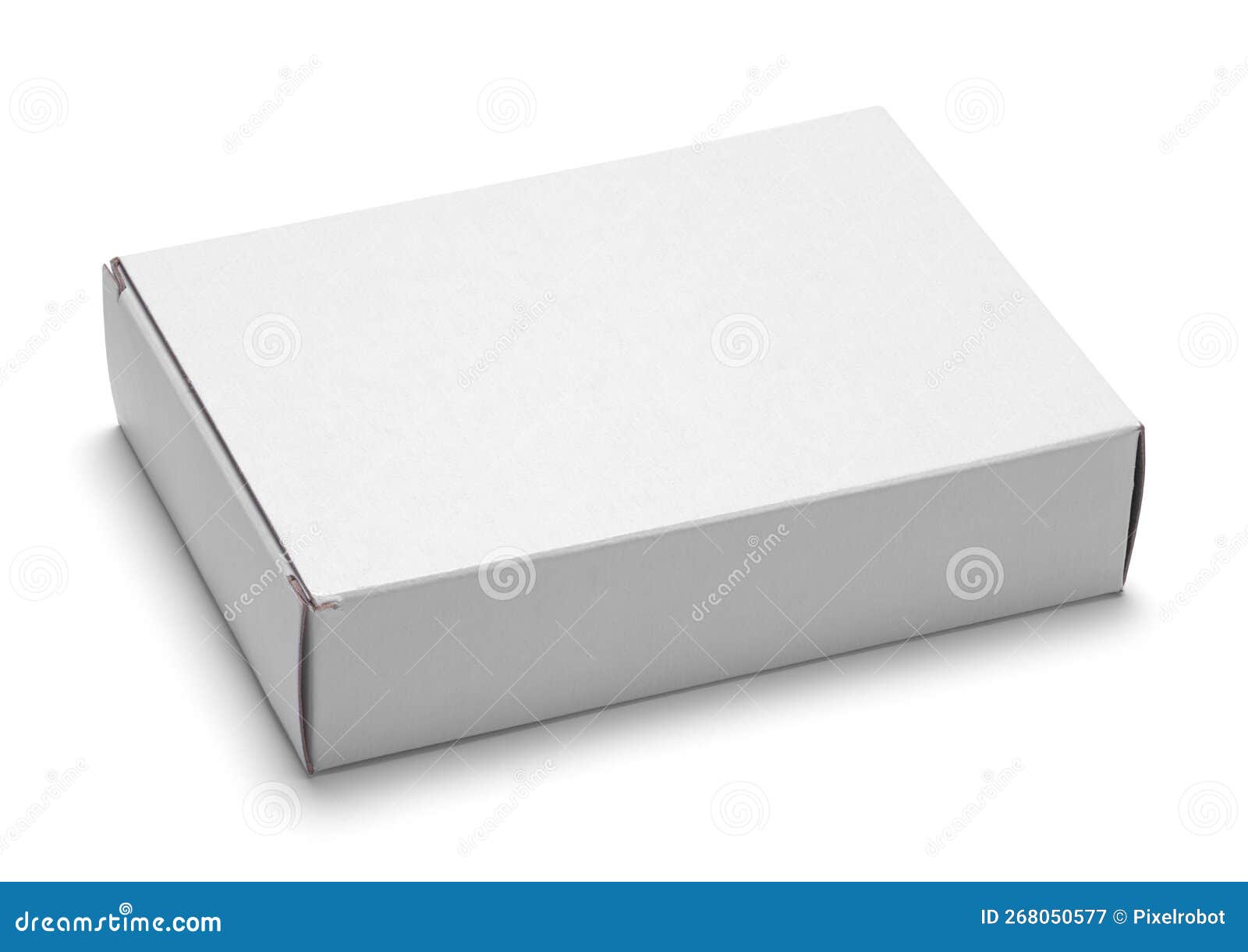 Flat Wide White Box stock image. Image of package, container - 268050577