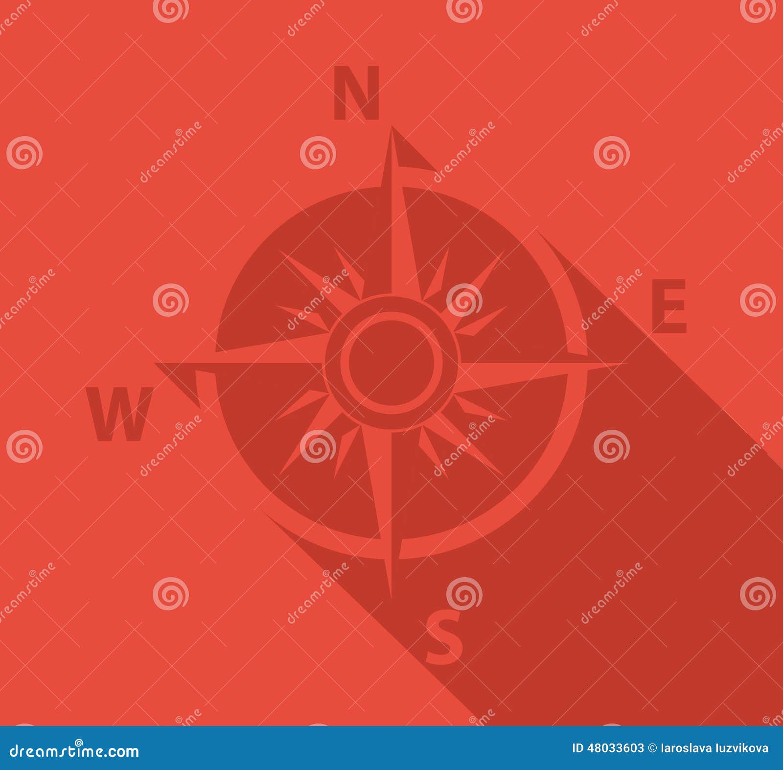 Windrose Symbol Compass And Location Coordinate On The Map. Royalty ...