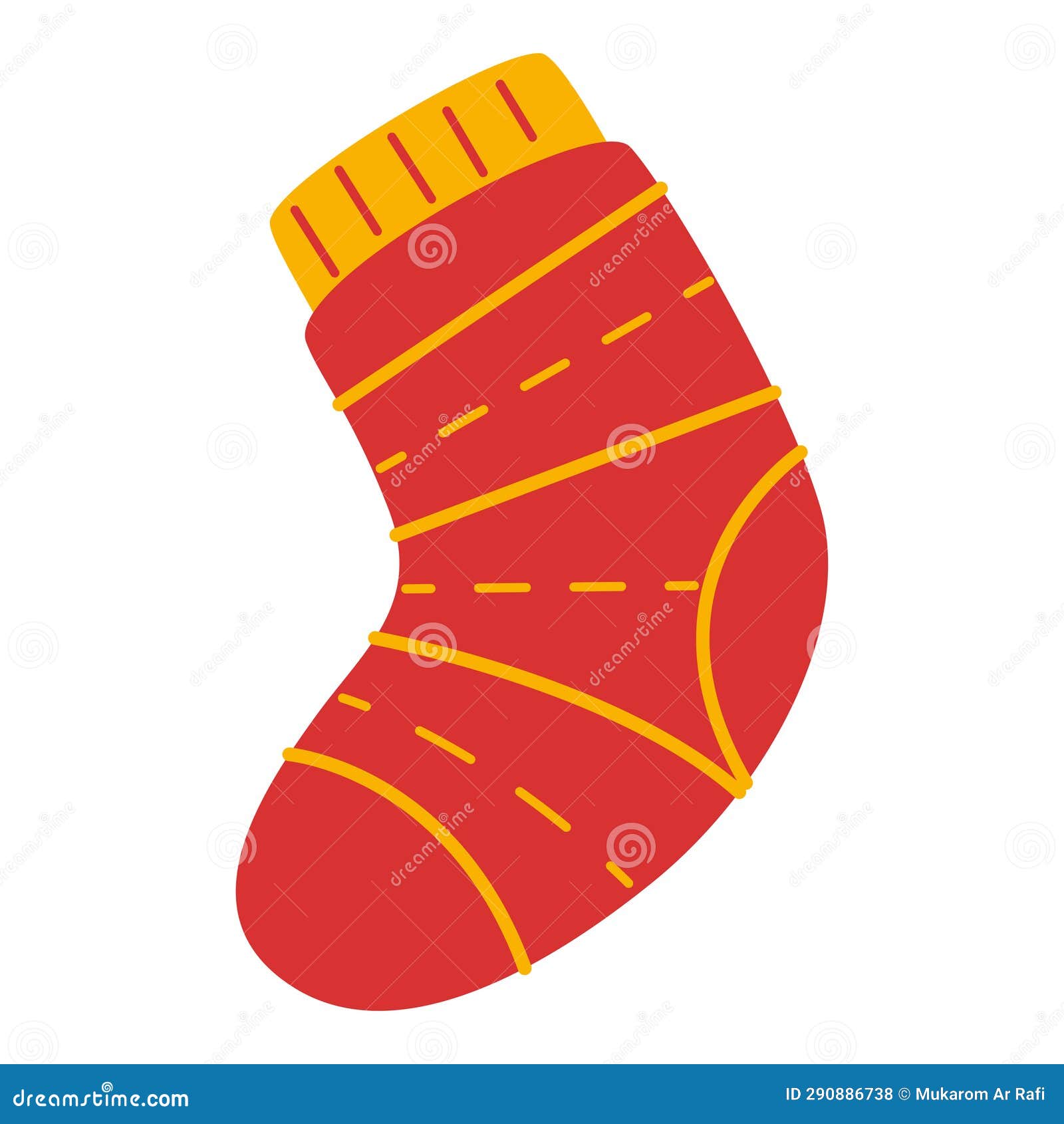 Flat Winter Socks Element. Christmas Event Stock Vector - Illustration ...
