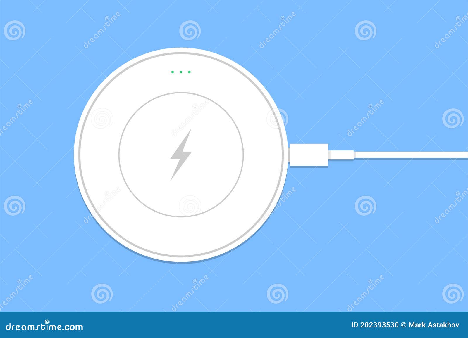 Flat Wireless Charger Illustration. Vector Power Wireless Charge Stock ...