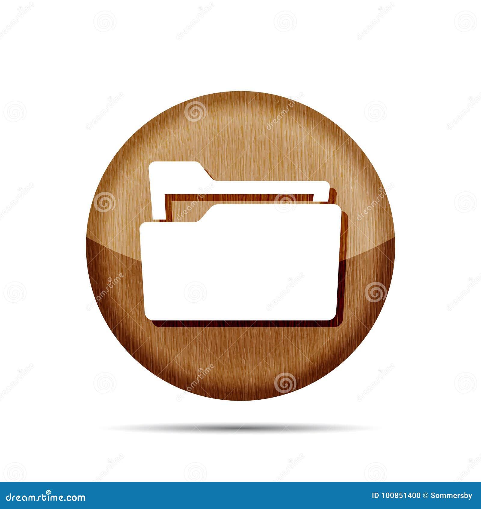 Flat wooden folder icon stock vector. Illustration of info - 100851400