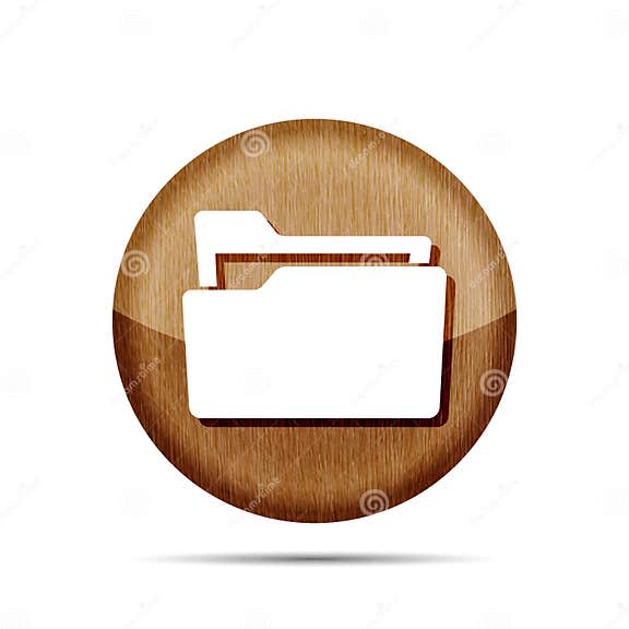 Flat wooden folder icon stock vector. Illustration of info - 100851400