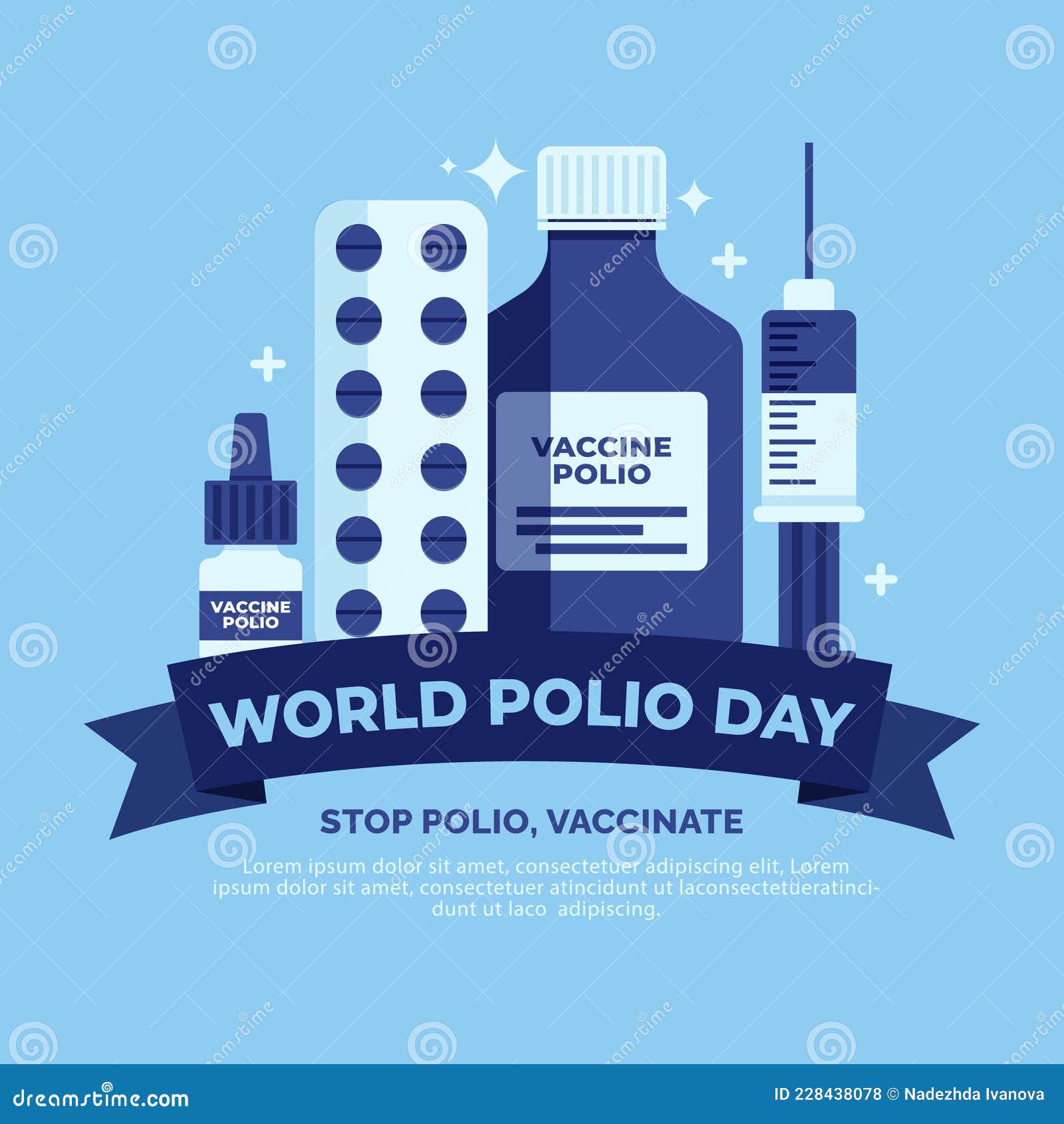 Flat World Polio Day Illustration Vector Illustration. Stock Vector ...