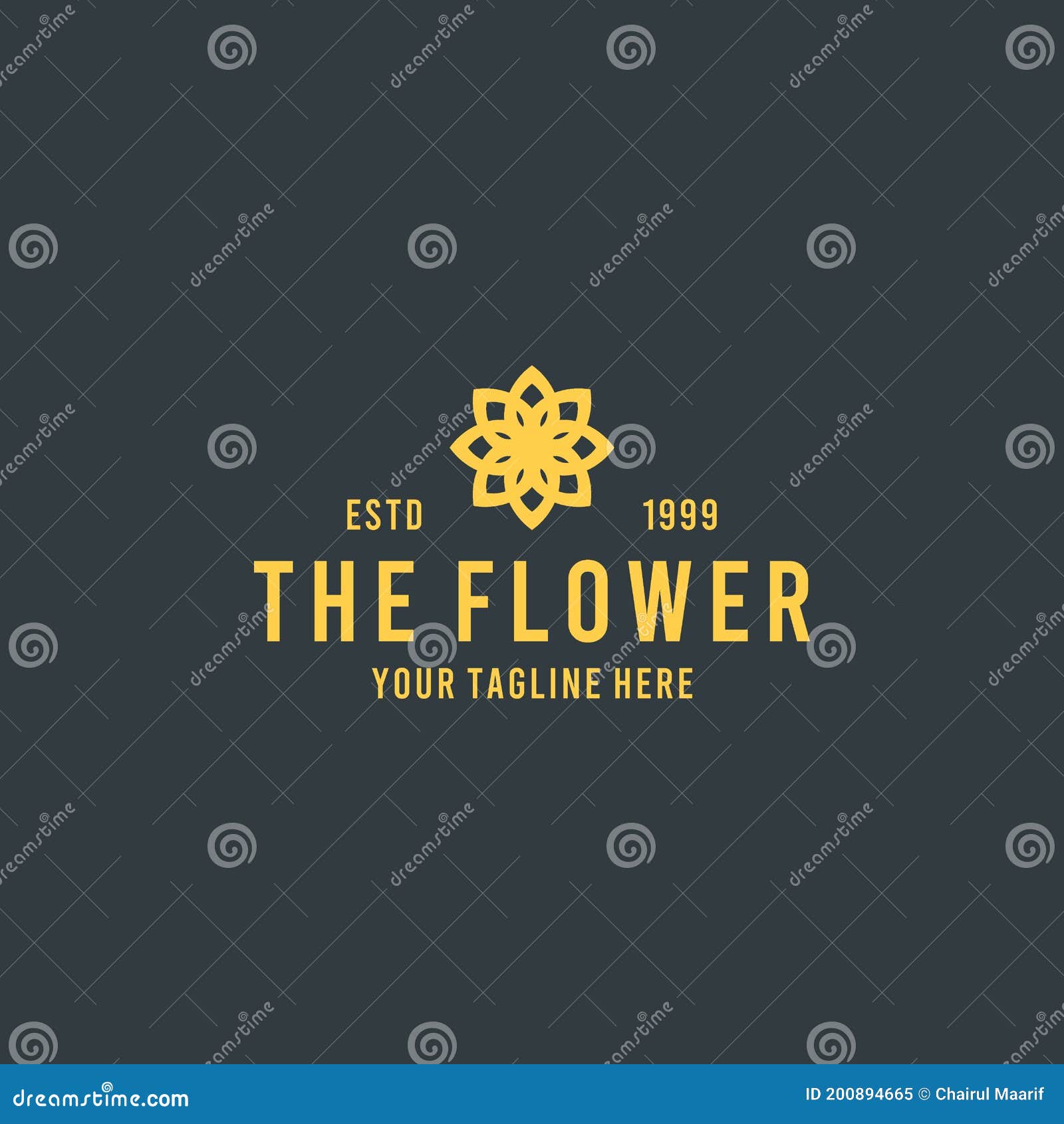 Flat Yellow Flower Logo Design Stock Illustration - Illustration of ...