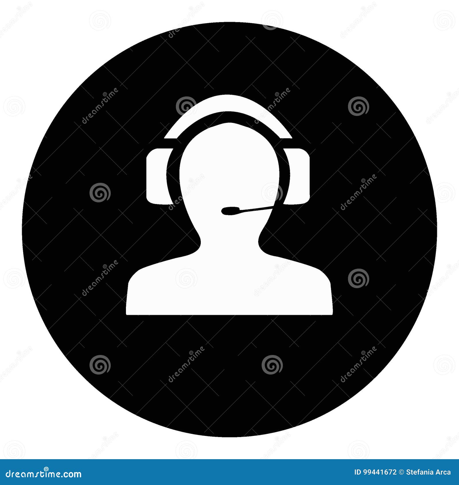 Flat Yellow Icon of a Person for Call Center Isolated in a Black Stock ...