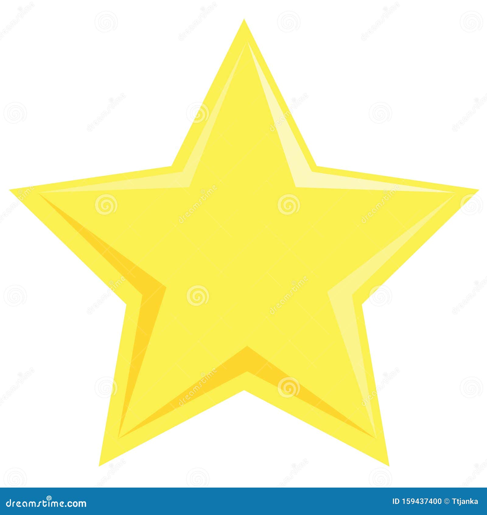 Flat yellow star. stock vector. Illustration of simple - 159437400