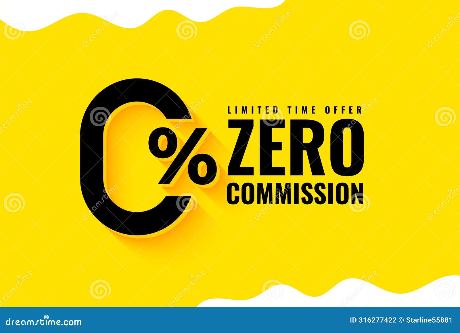 Flat Zero Percent Commission Template a Limited Time Offer Stock Vector ...
