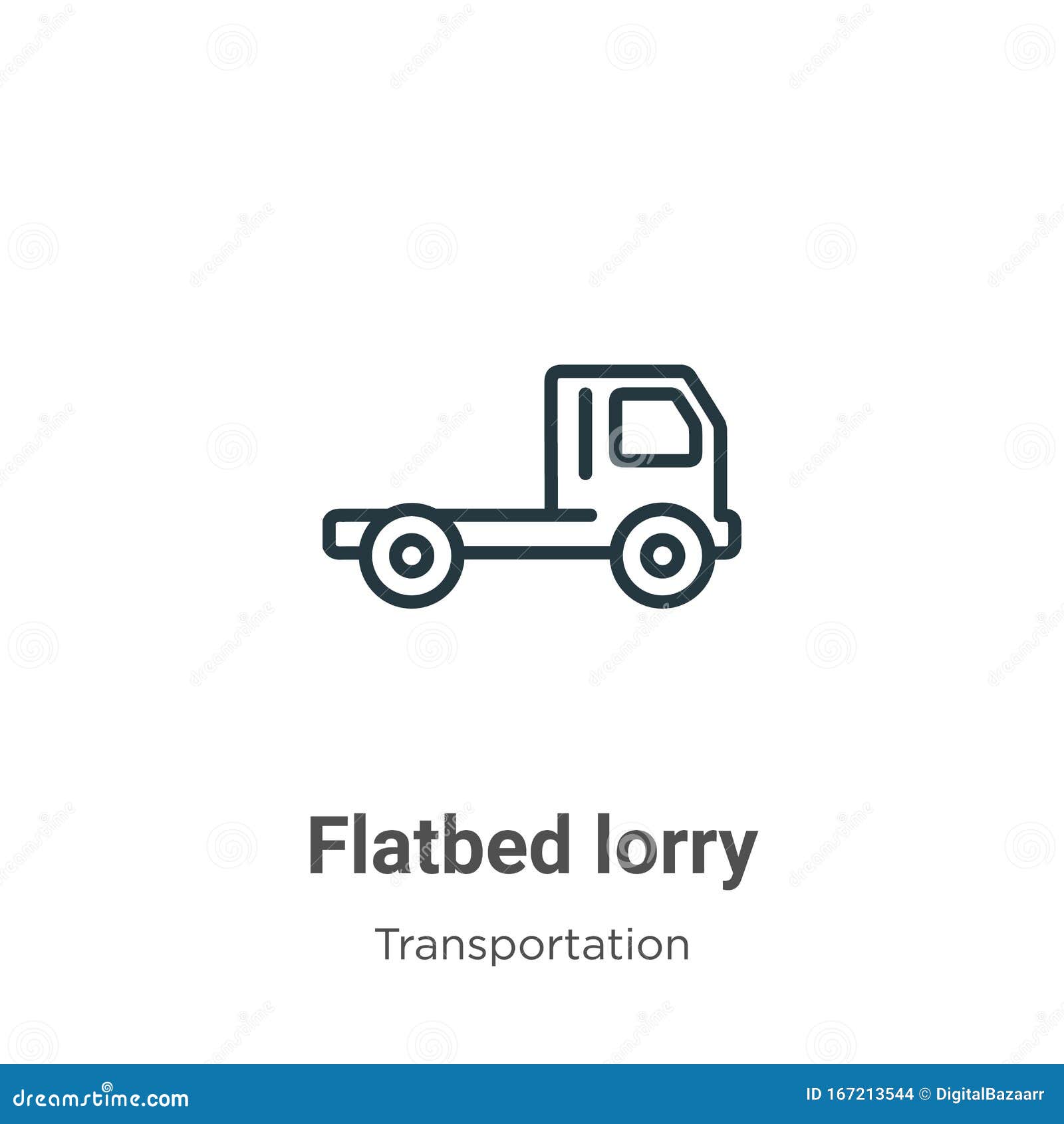 Flatbed Lorry Outline Vector Icon. Thin Line Black Flatbed Lorry Icon ...