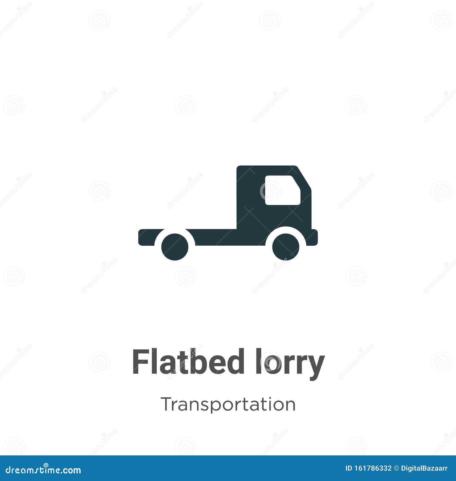 Flatbed Lorry Vector Icon on White Background. Flat Vector Flatbed ...