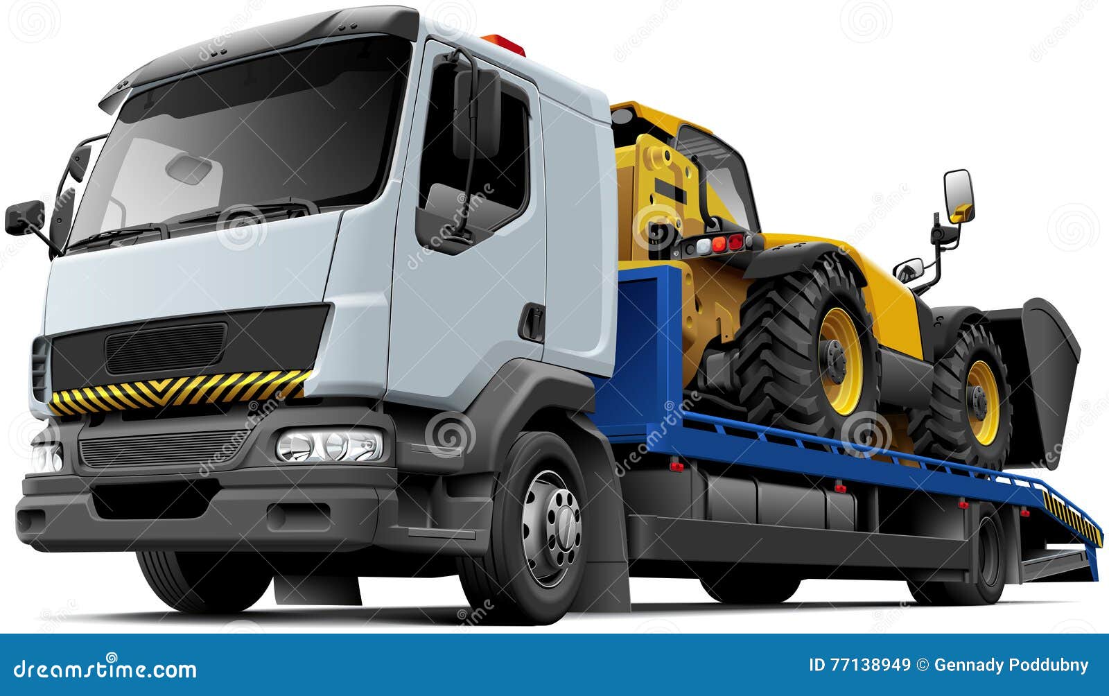 Telescopic Handler Forklift Cartoon Vector | CartoonDealer.com #72128707