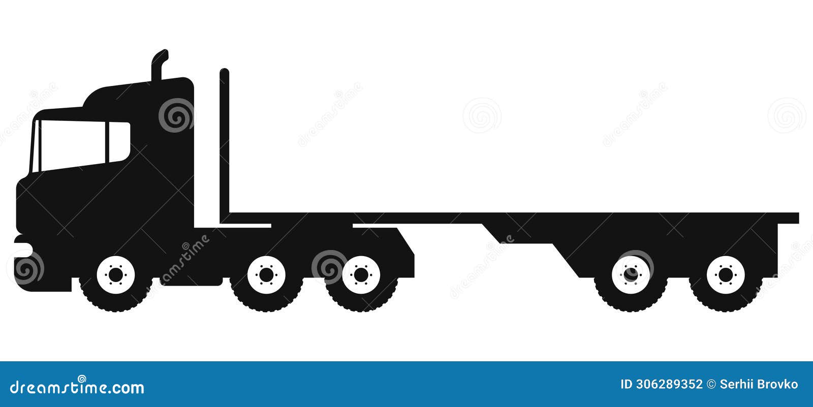 Flatbed Tractor Trailer Illustration Cartoon Vector | CartoonDealer.com ...