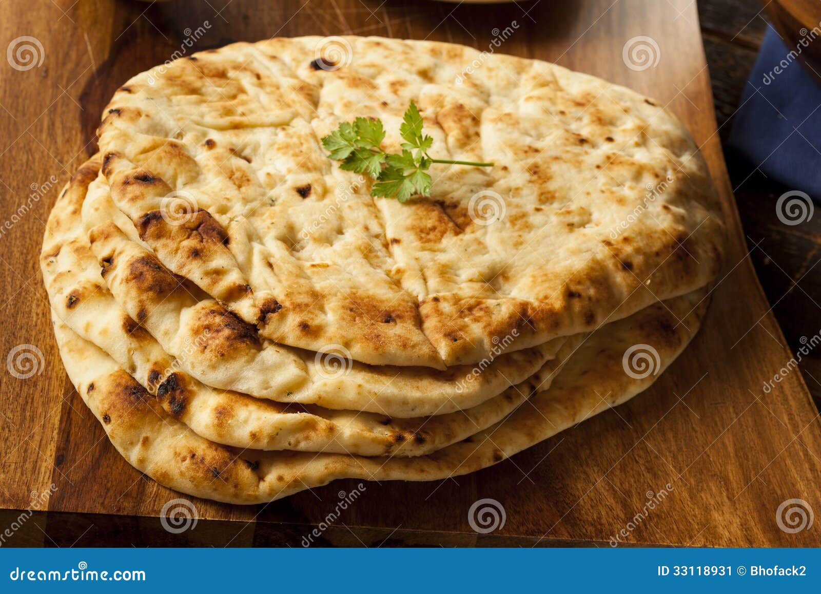 Flatbread Hecho En Casa De Naan Del Indio Imagen de archivo - Imagen de ...