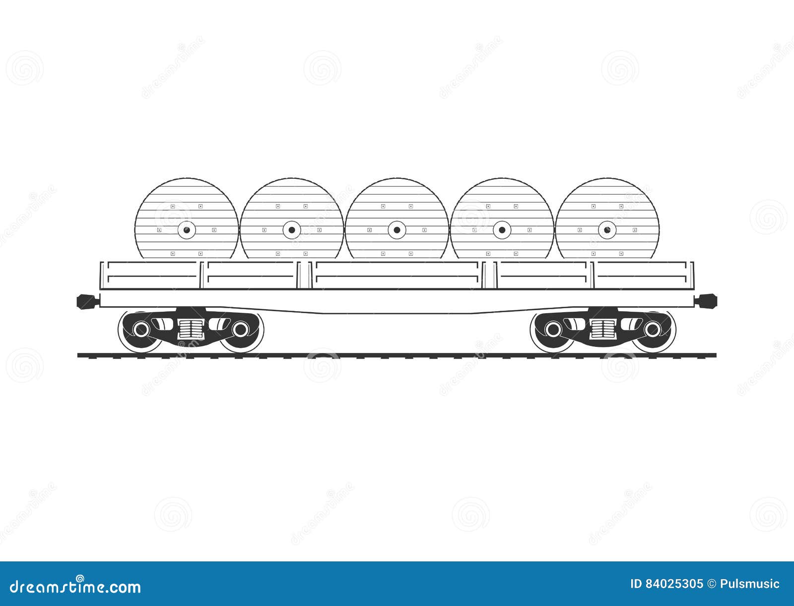 Train With Two Bogies Cartoon Vector | CartoonDealer.com #81168789