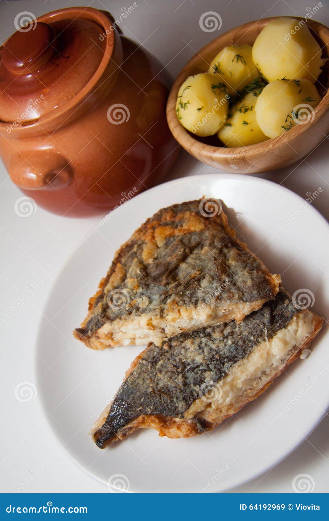 Fried Flatfish Flounder With Crispy Crust Stock Photography ...
