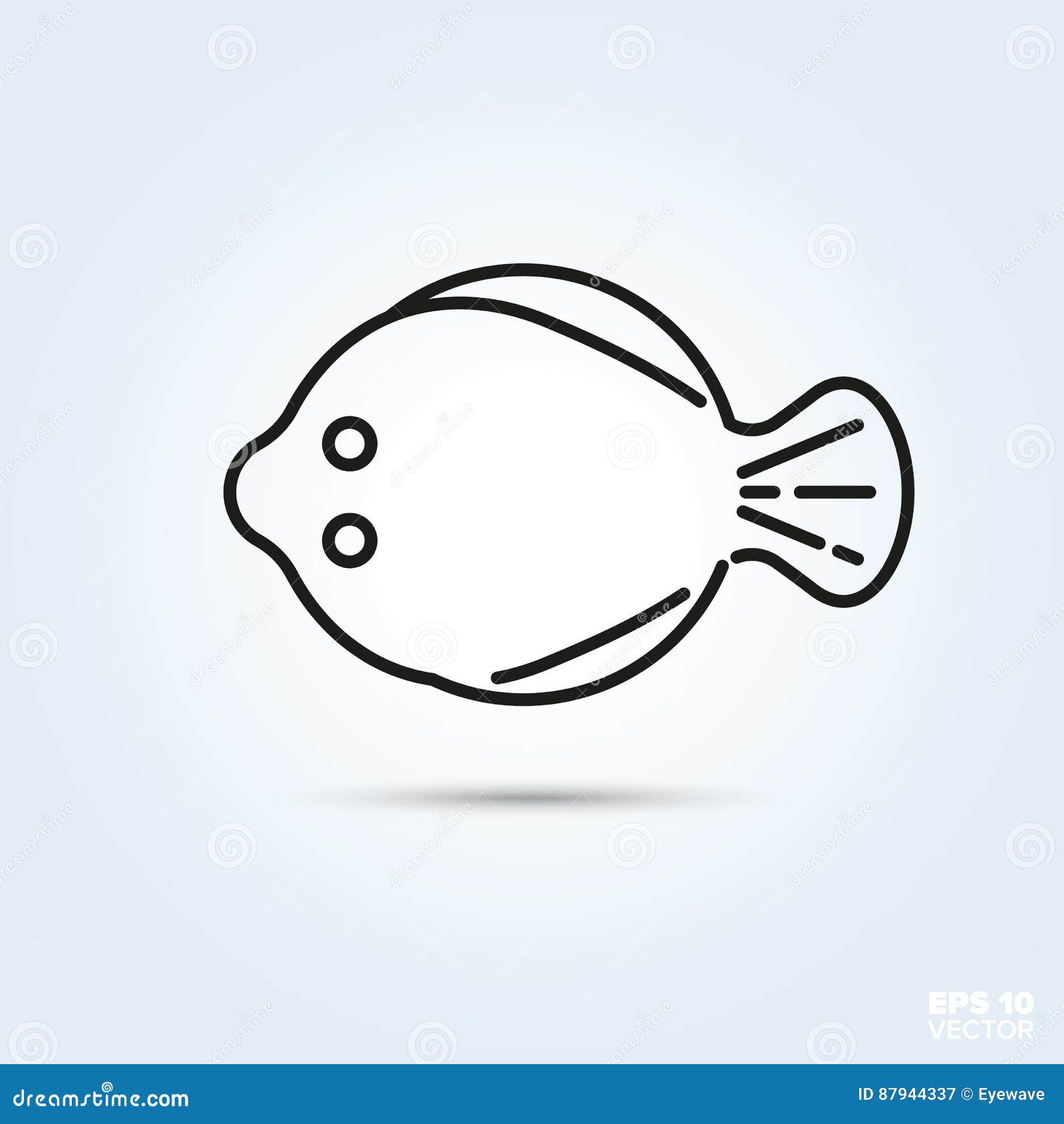 Flatfish vector icon stock vector. Illustration of line - 87944337